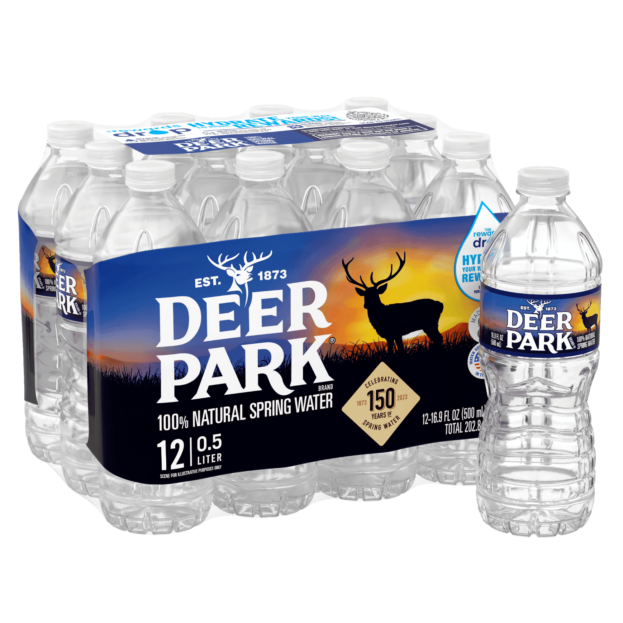 (2 pack) Deer Park Spring Water, 16.9 fl oz, 12 Pack Plastic Bottles ...