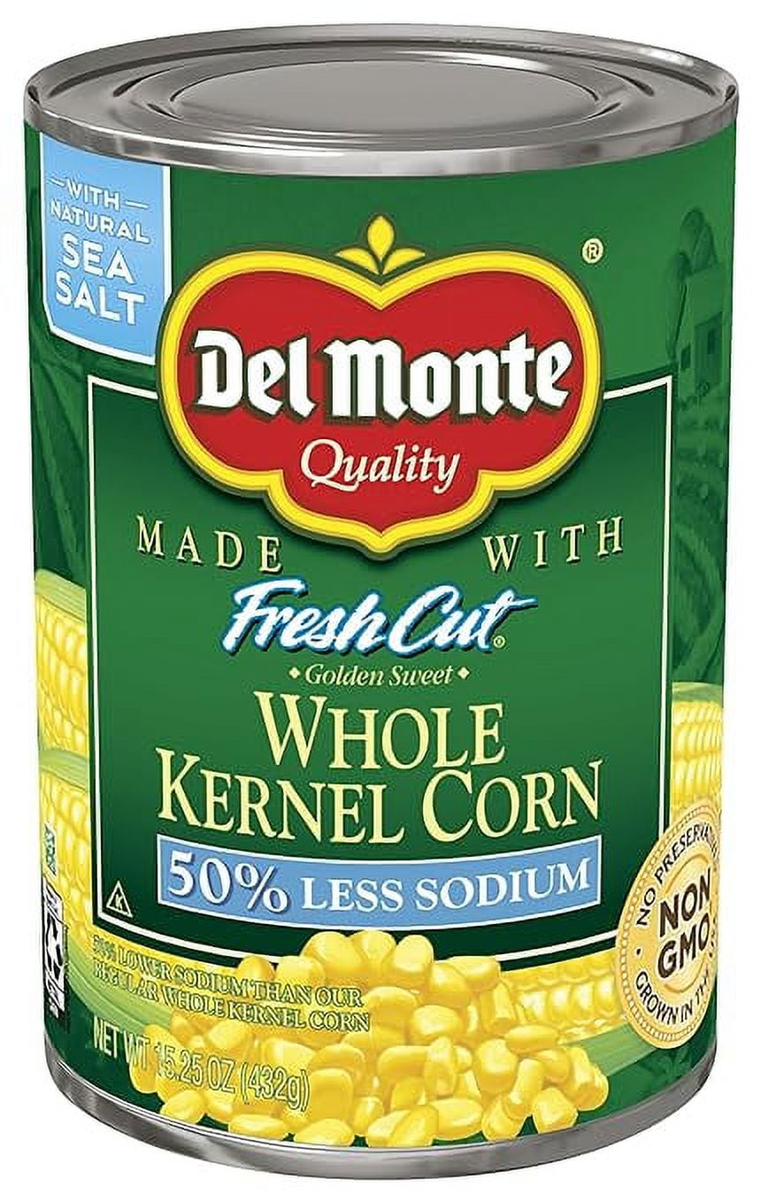 2 pack Del Monte Canned Fresh Cut Golden Kernel Corn, 15.25 Ounce Less ...