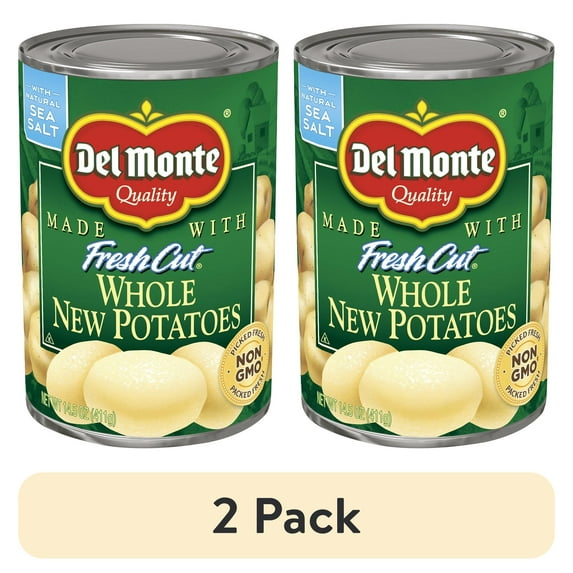 (2 pack) Del Monte Whole Canned Potatoes, Canned Vegetables, 14.5 oz ...