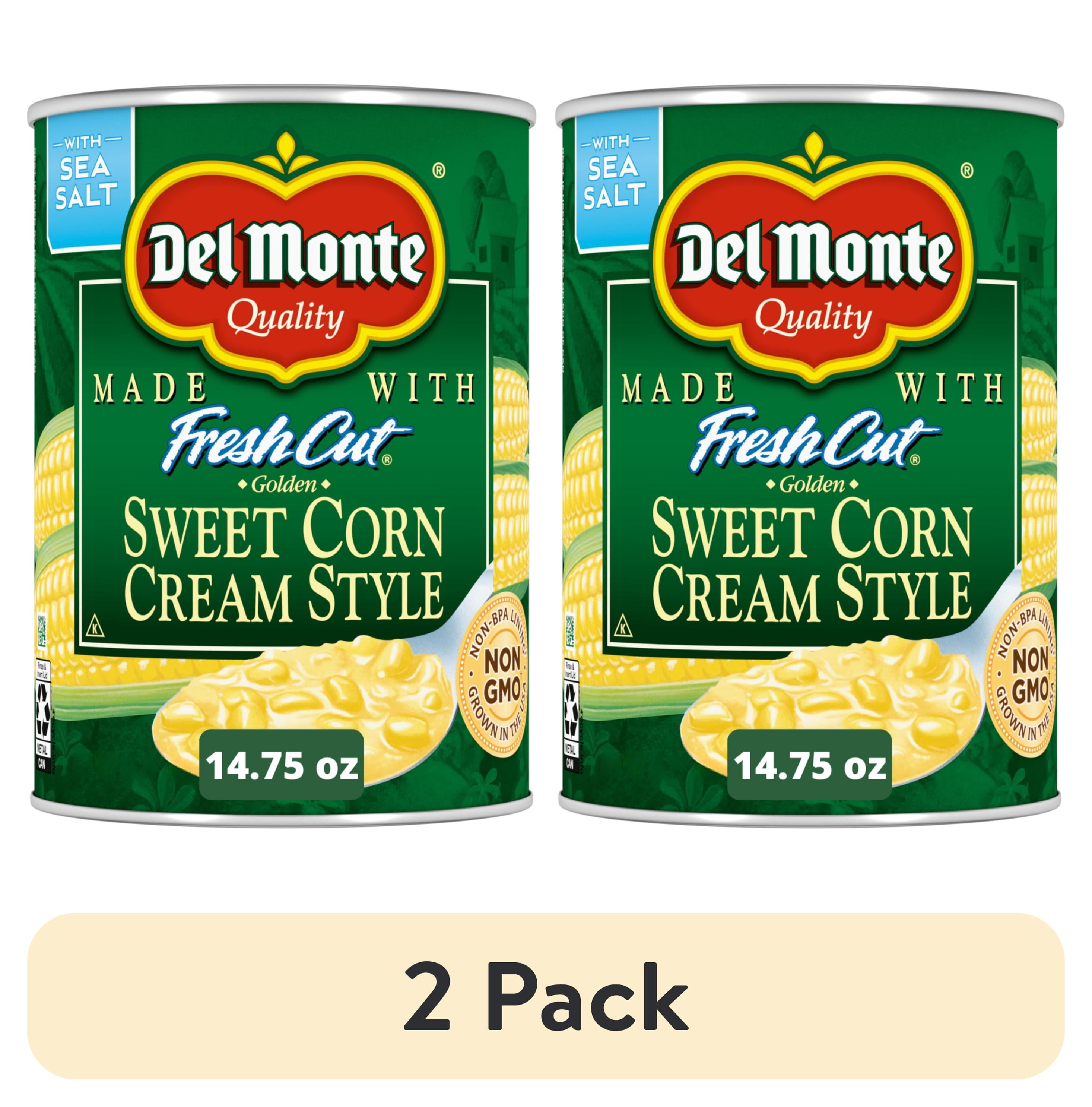 (2 pack) Del Monte Golden Sweet Cream Corn, Canned Vegetables, 14.75 oz ...