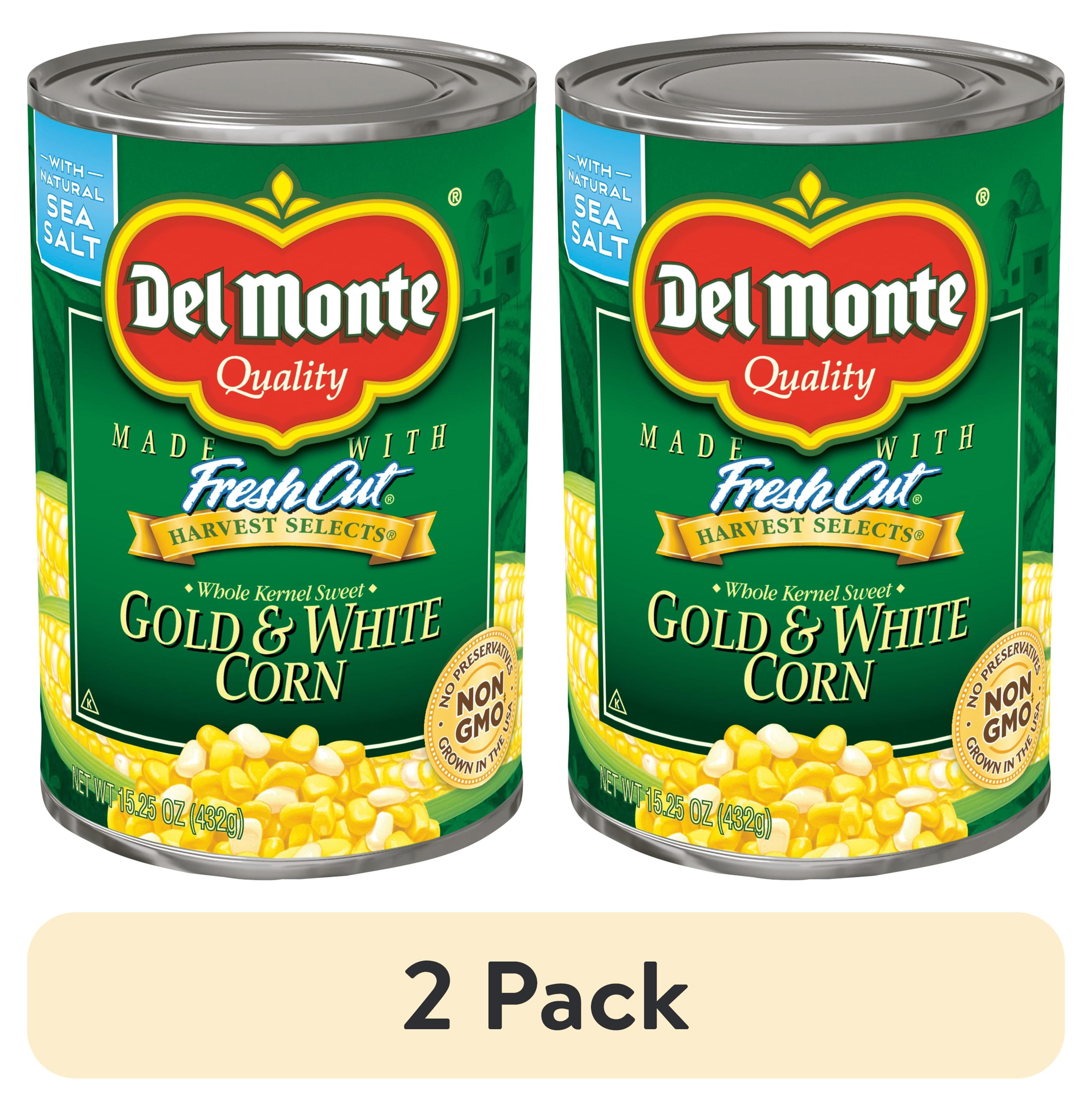 (2 pack) Del Monte Sweet Gold and White Whole Kernel Corn, Canned ...