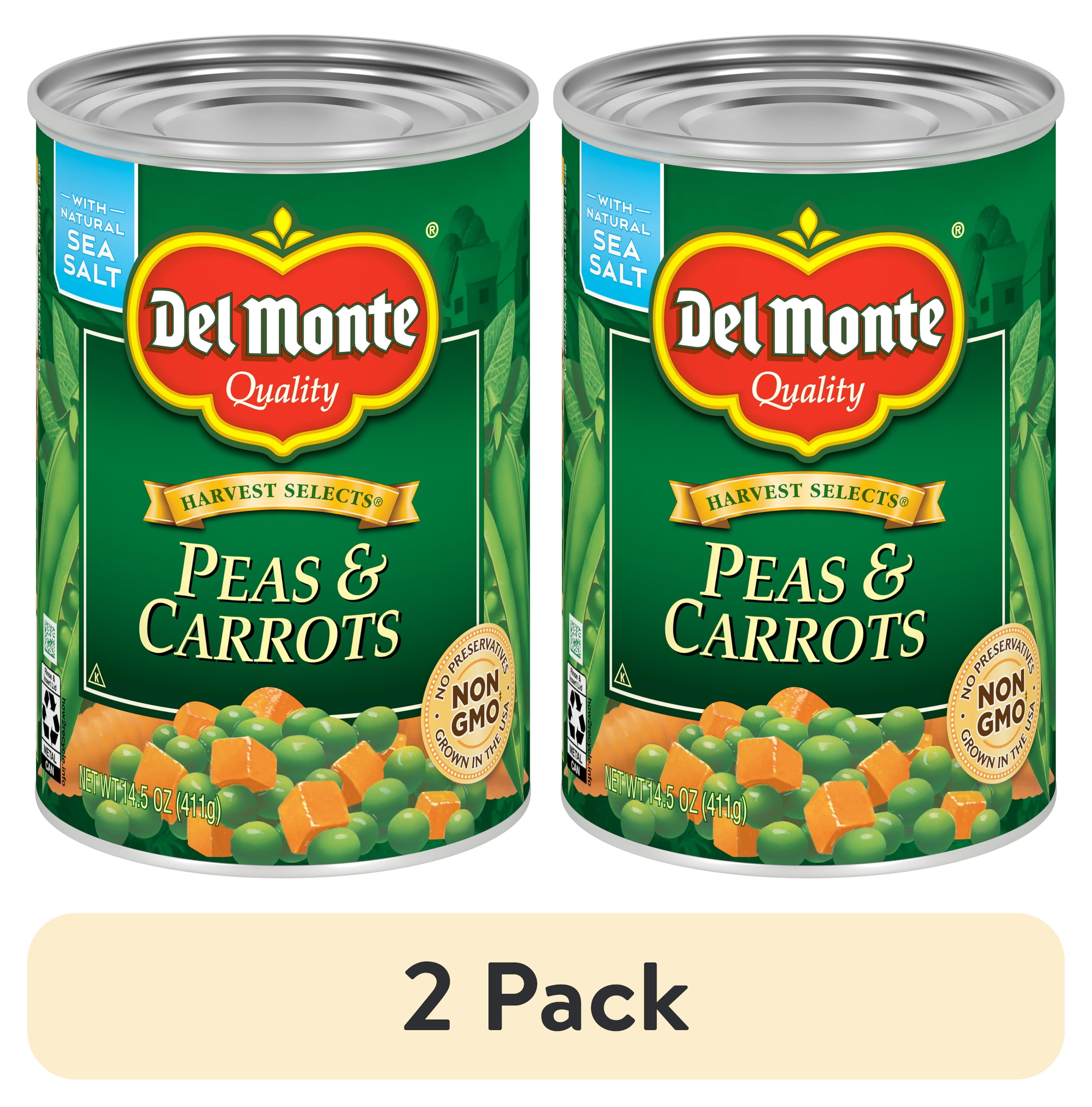(2 pack) Del Monte Peas & Carrots, Canned Vegetables, 14.5 oz Can ...