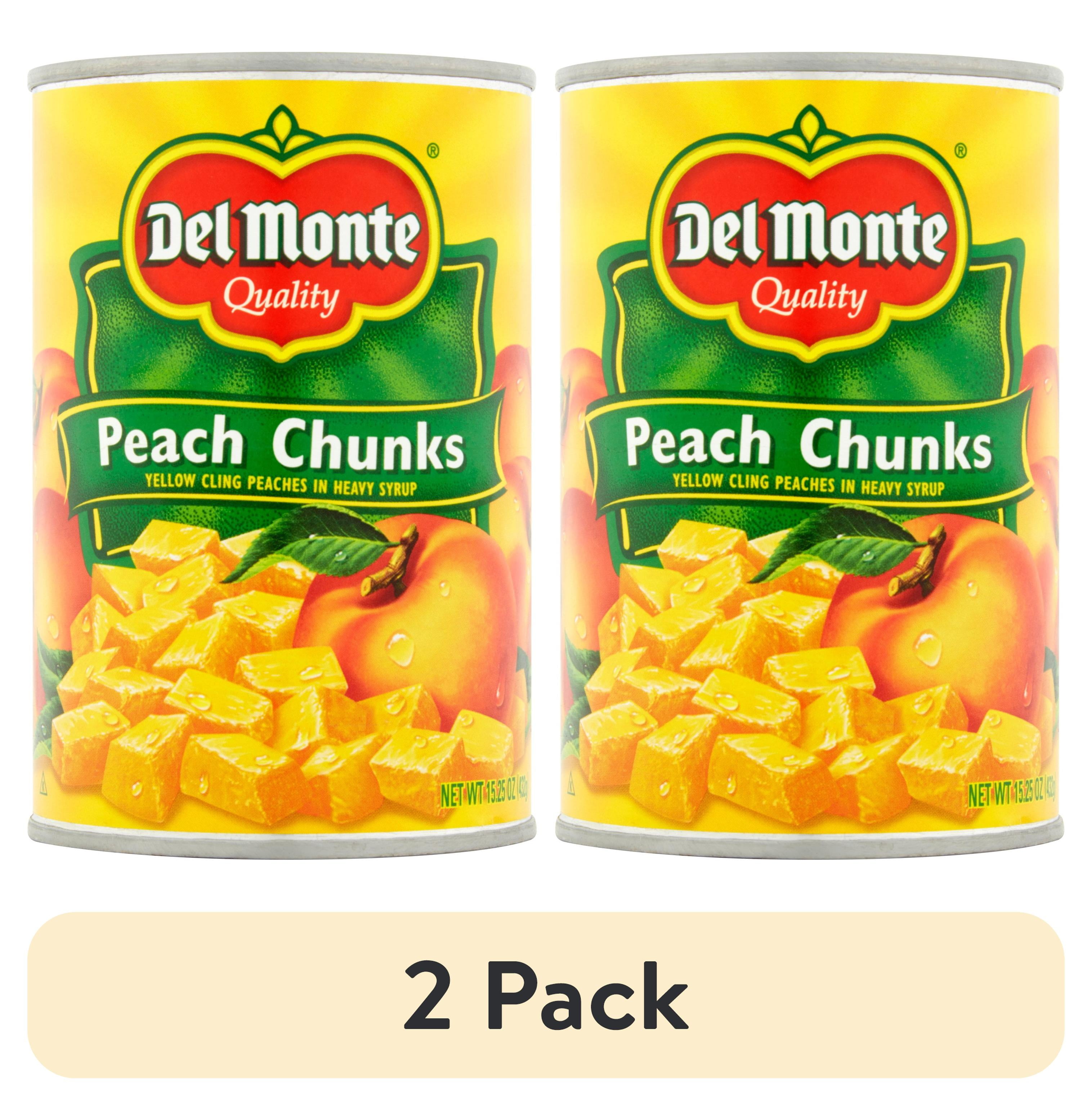 (2 pack) Del Monte Yellow Cling Peach Chunks, Canned Fruit, 15.25 oz ...