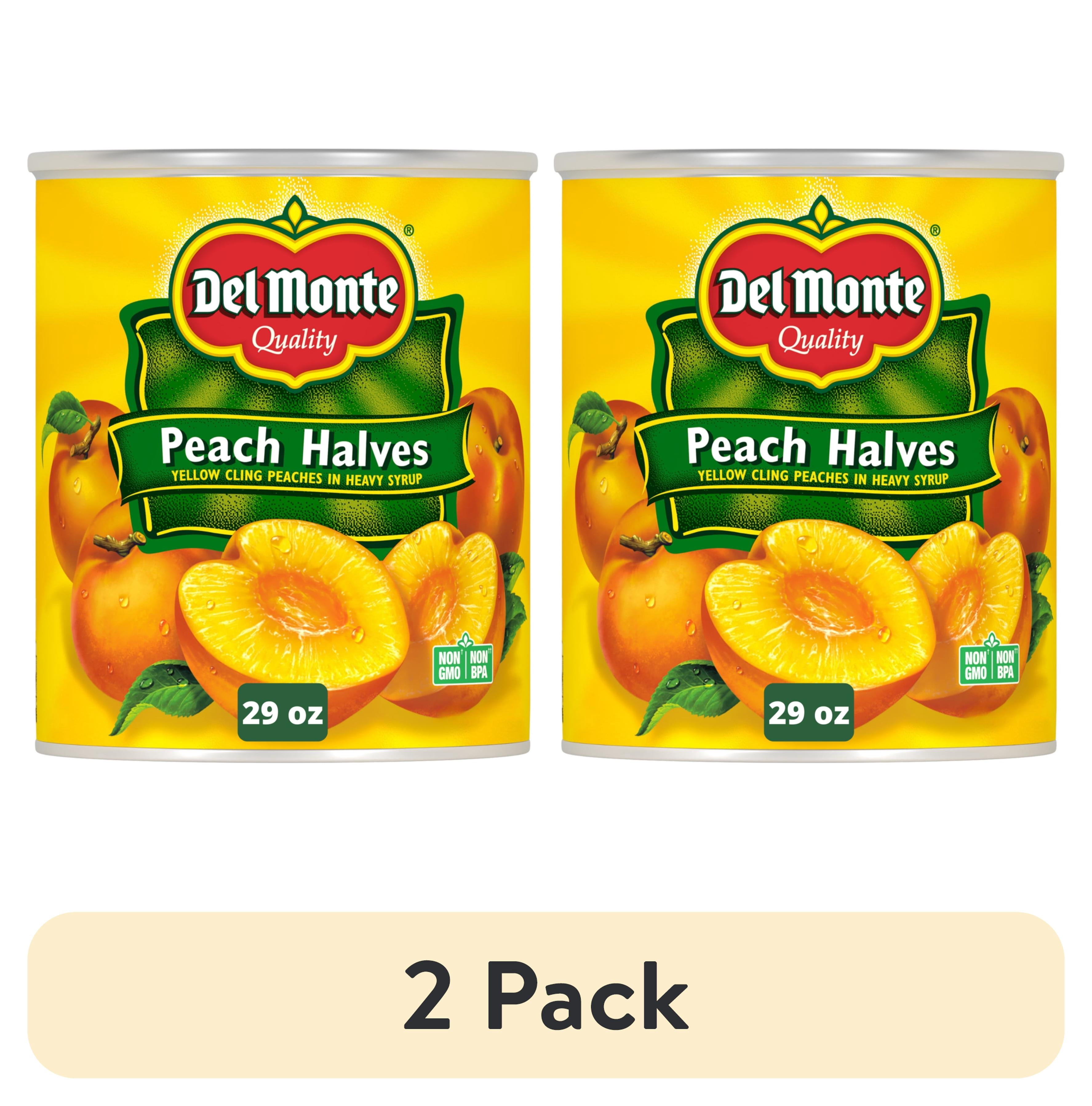 (2 pack) Del Monte Yellow Cling Peach Halves, Canned Fruit, 29 oz Can ...