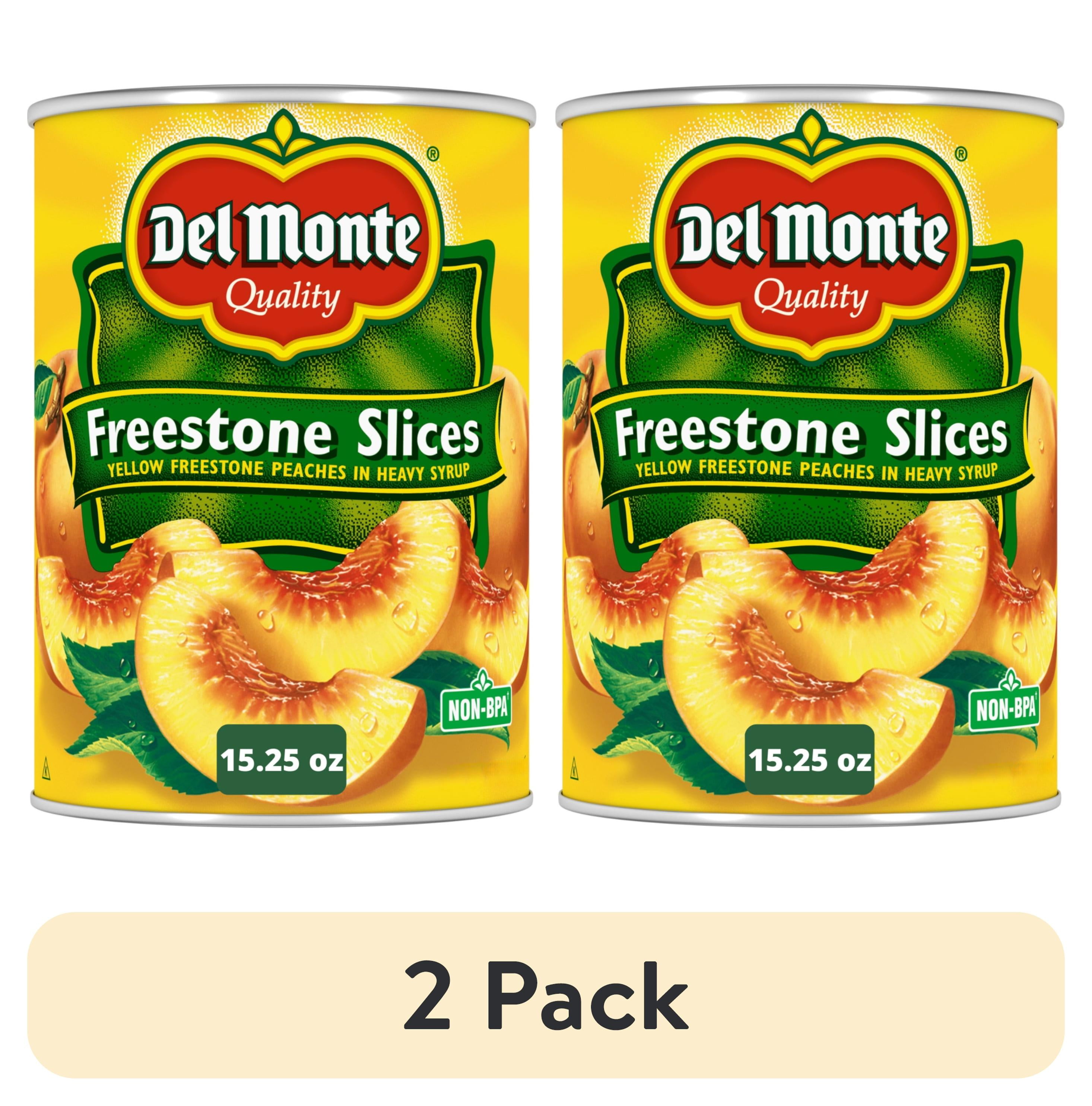 (2 pack) Del Monte Yellow Freestone Sliced Peaches, Canned Fruit, 15.25 ...