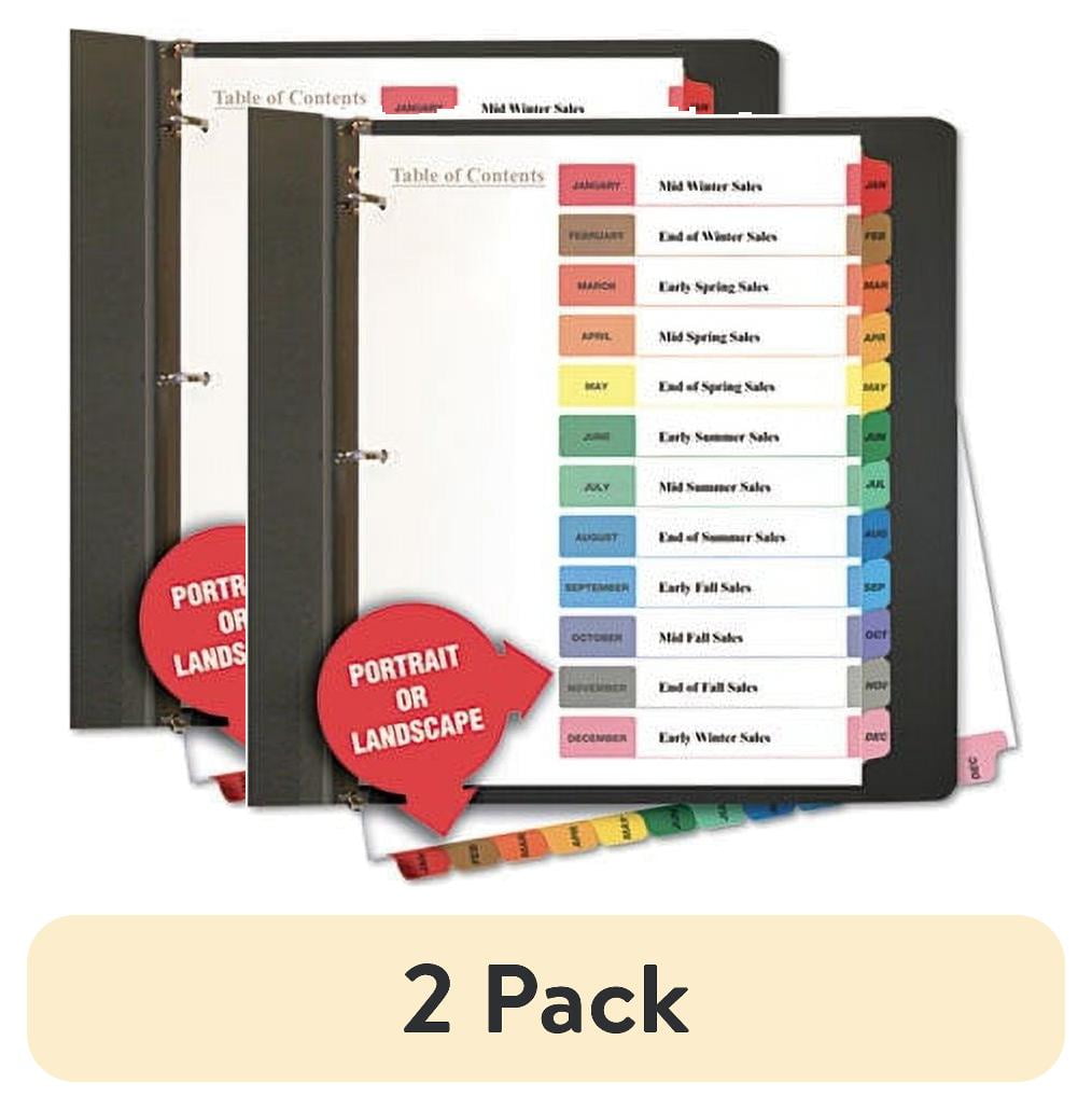 (2 pack) Deluxe Table of Contents Dividers for Printers, 12-Tab, Jan ...