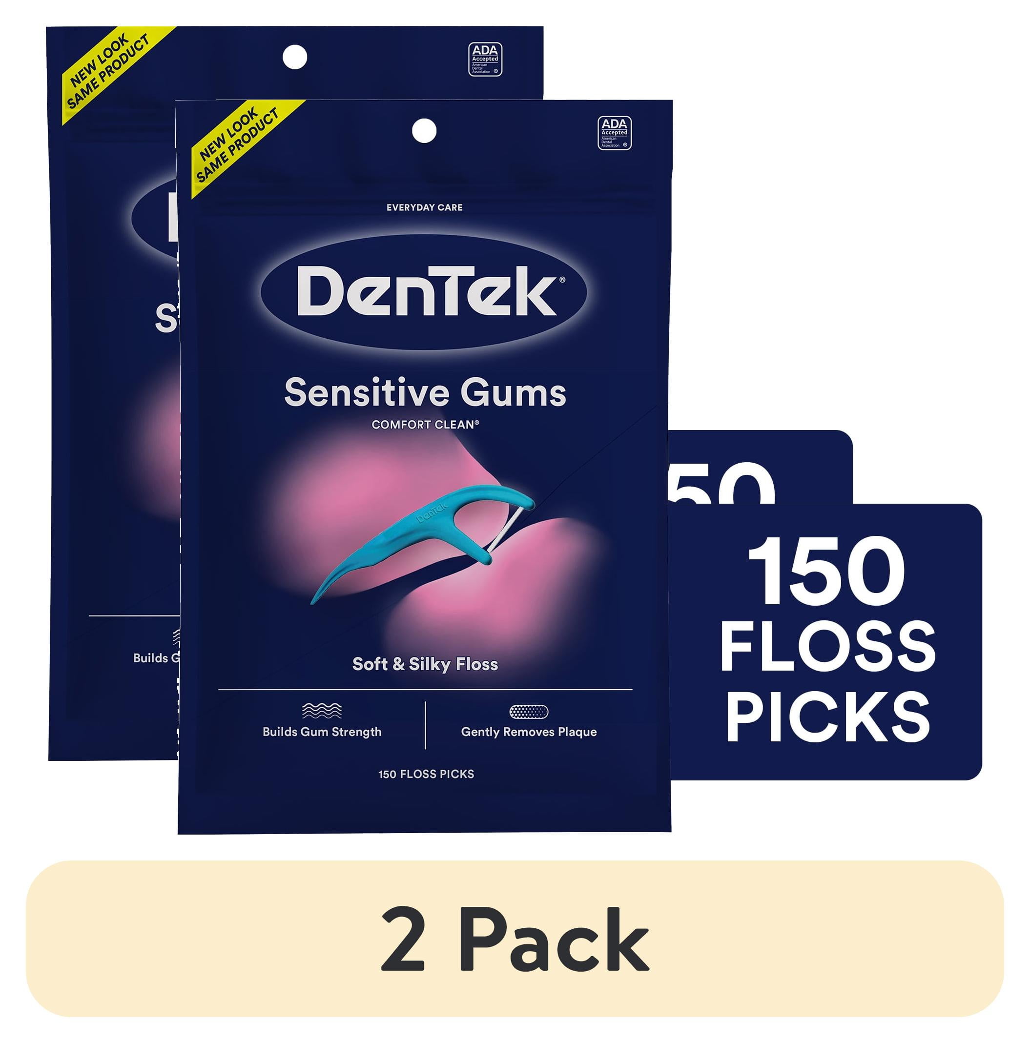 (2 pack) DenTek Comfort Clean Sensitive Gums Floss Picks, Soft & Silky ...
