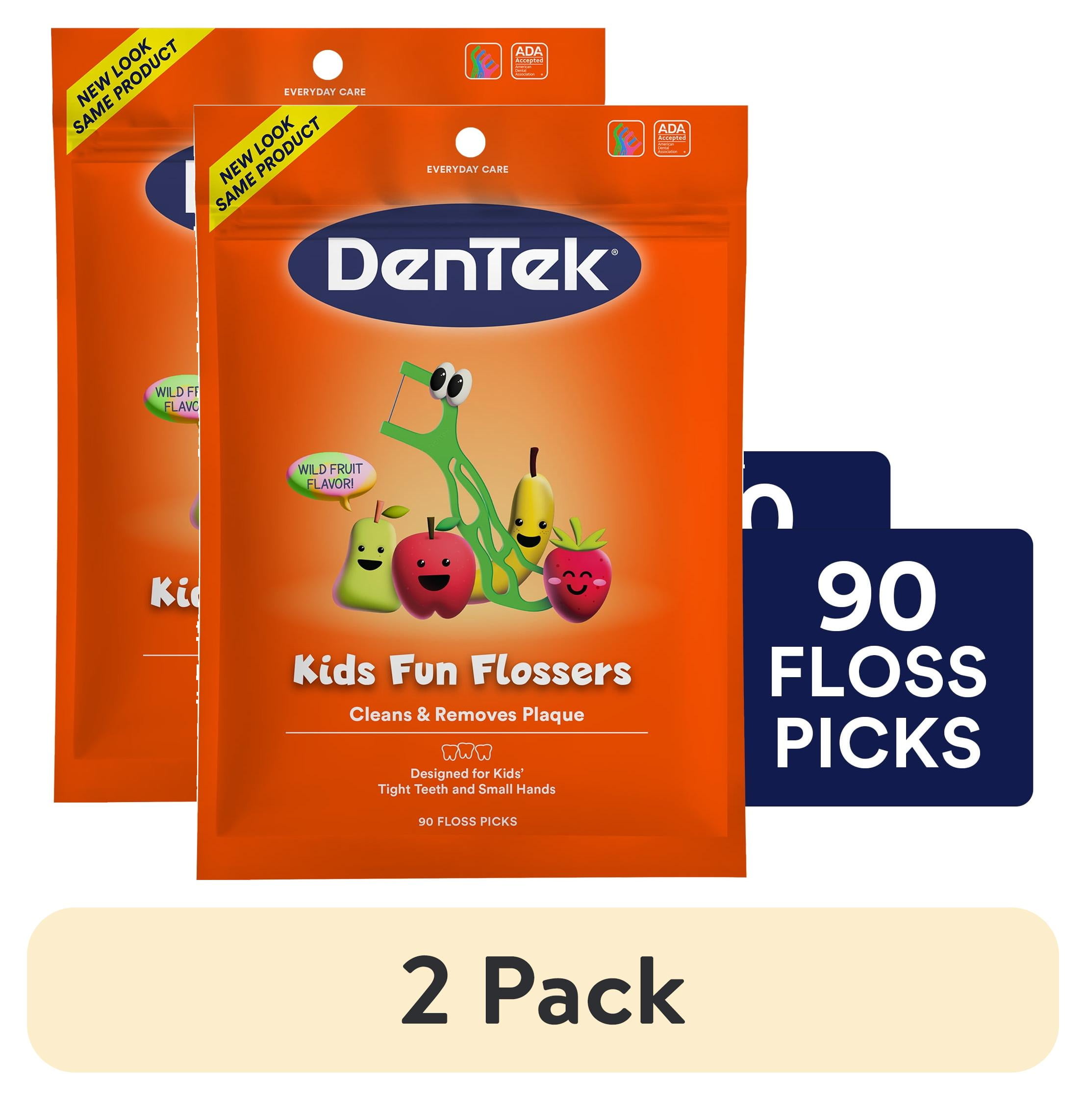 (180 pack) DenTek Kids Fun Flossers, Floss Picks, Removes Food & Plaque ...