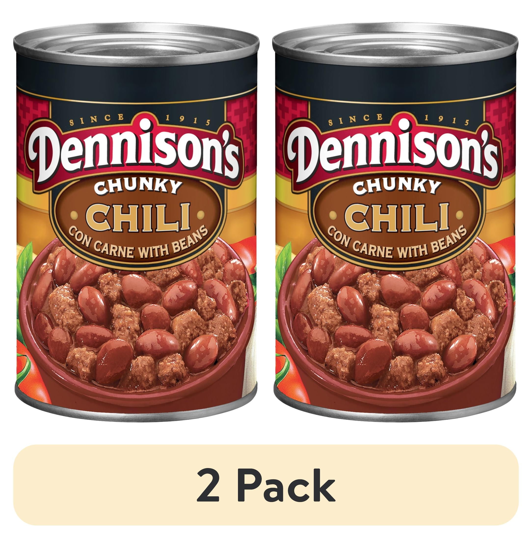(2 pack) Dennison's Chunky Chili Con Carne with Beans, 26g Protein Per Serving, 15 oz. Can ...