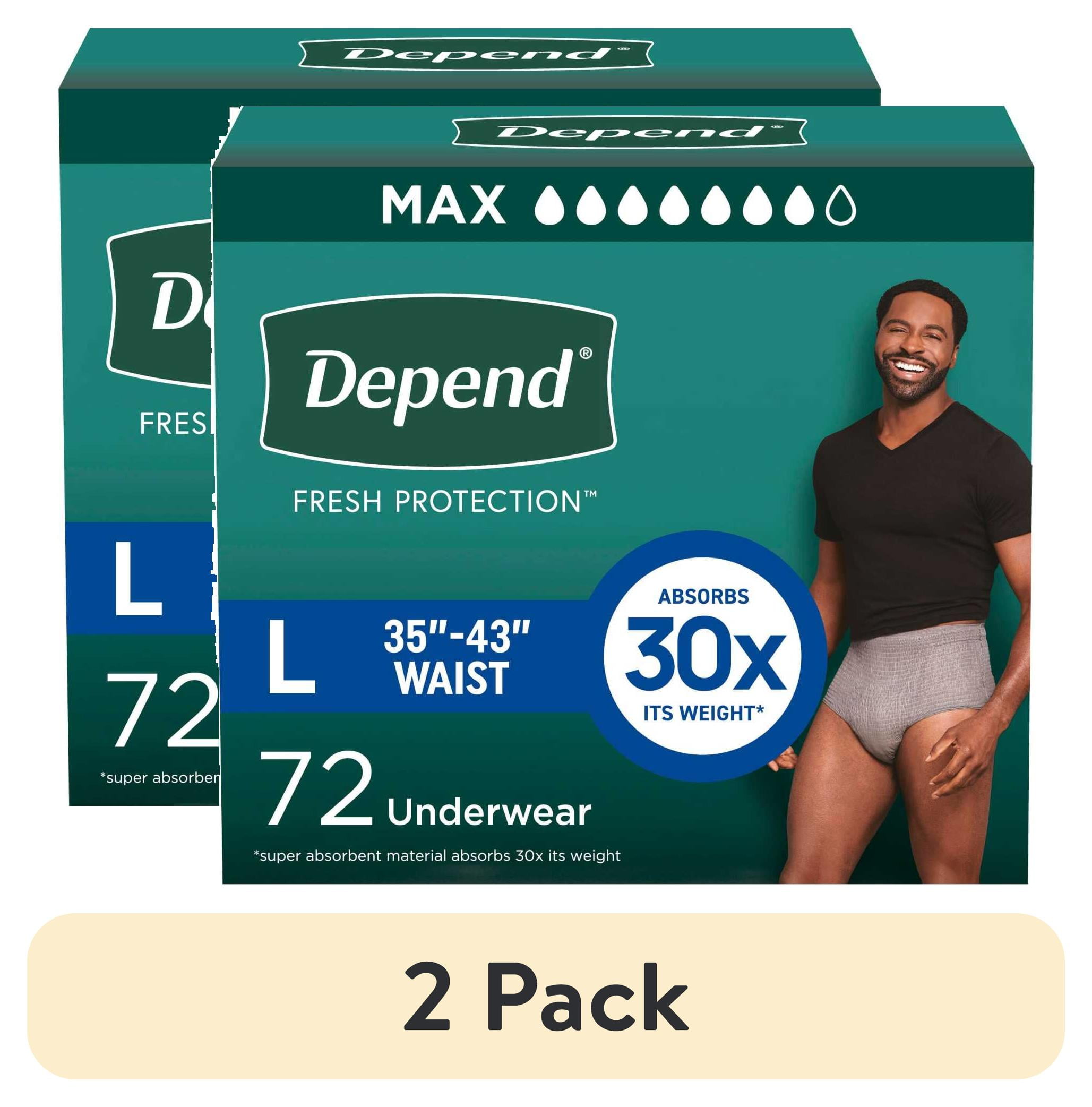 (2 pack) Depend Fresh Protection Incontinence Underwear for Men, Adult ...