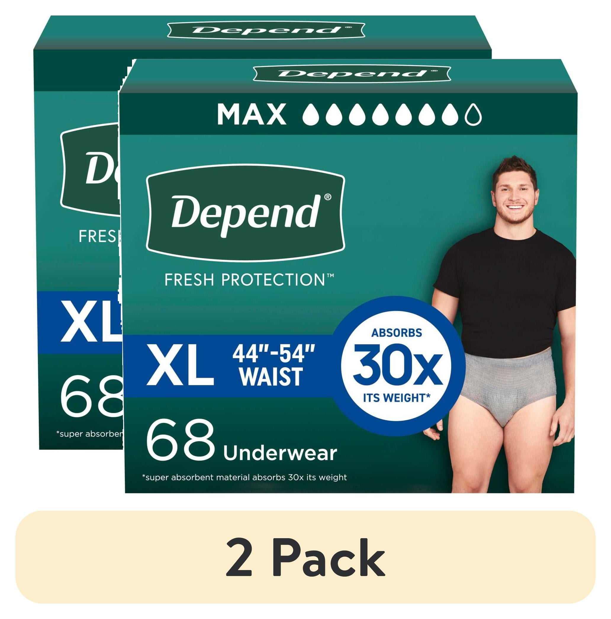 (2 pack) Depend Fresh Protection Incontinence Underwear for Men, Adult ...