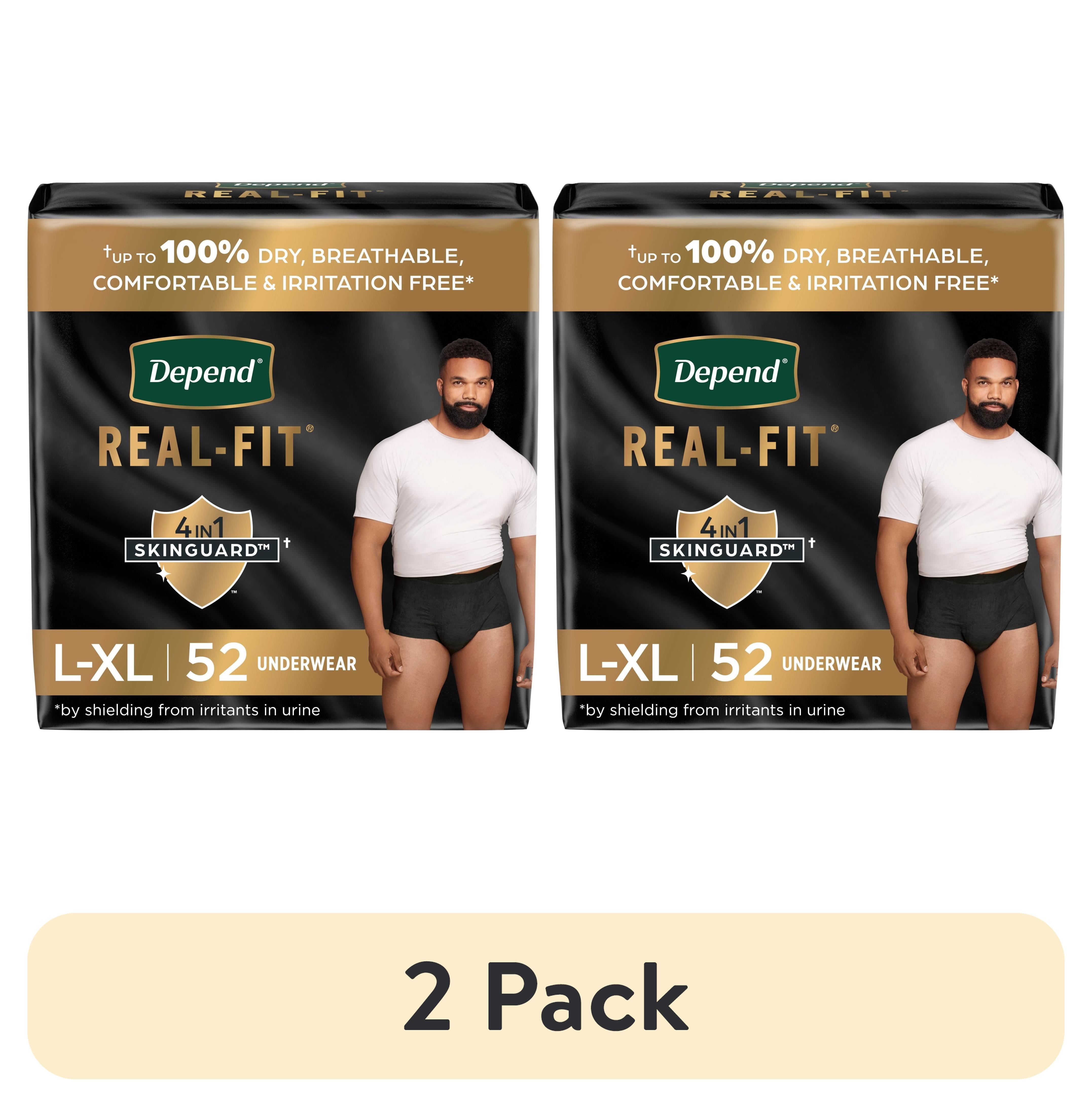 (2 pack) Depend Real Fit Incontinence Underwear for Men, Adult Diapers ...