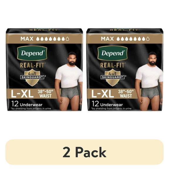 Depend Real Fit Incontinence Underwear for Men, Adult Diapers, S/M ...