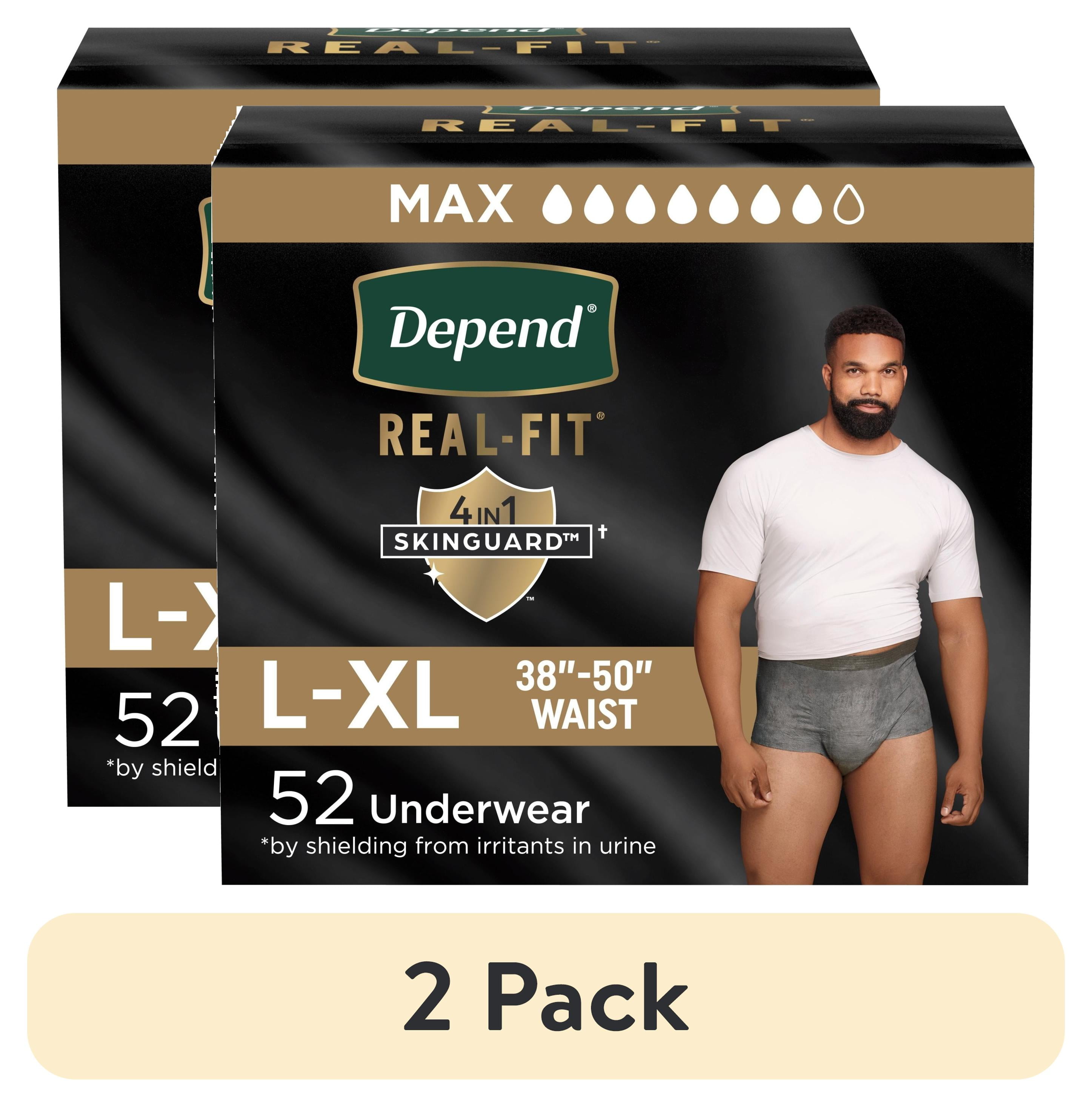 (2 pack) Depend Real Fit Incontinence Underwear for Men, Adult Diapers ...