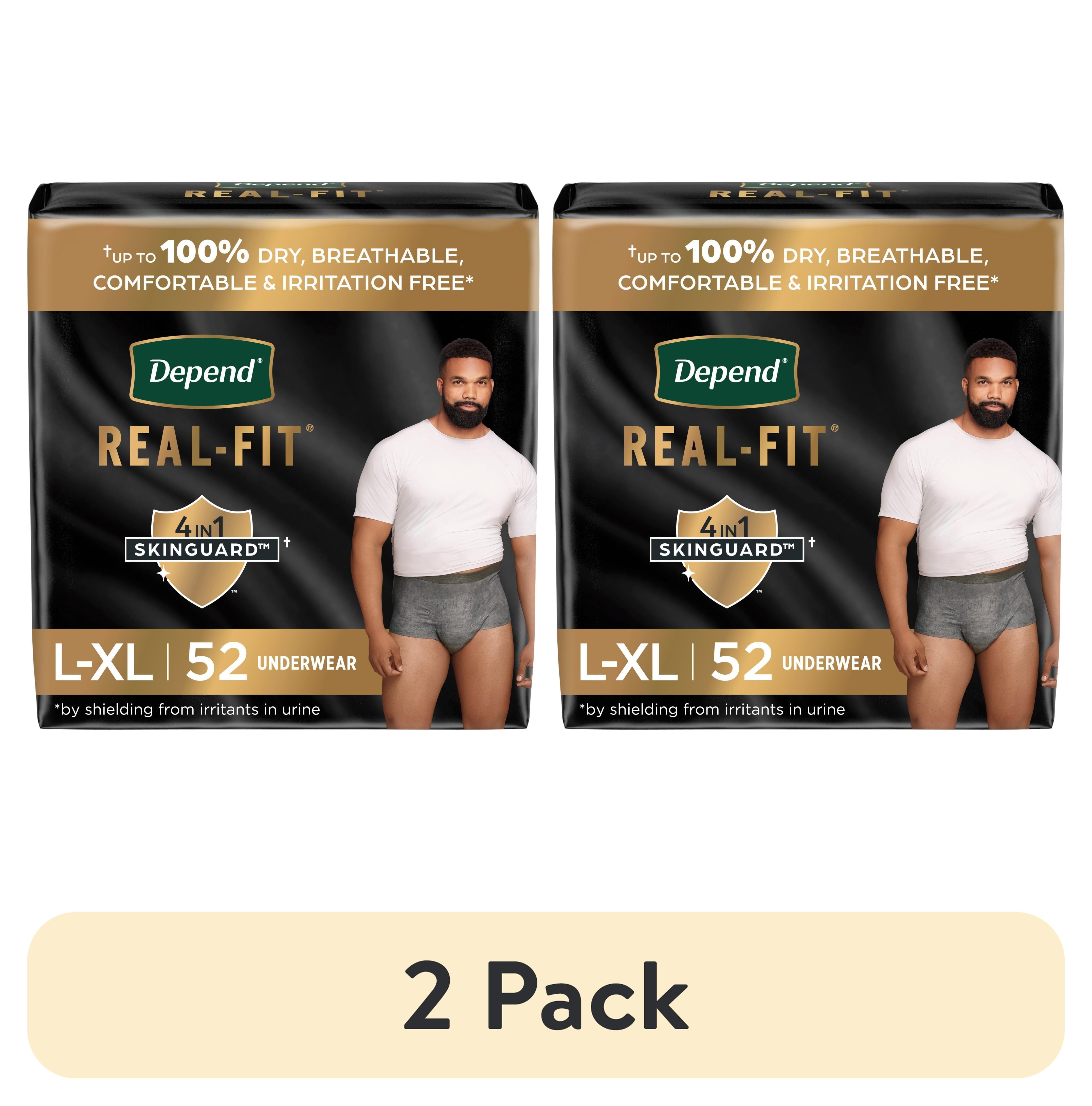 (2 pack) Depend Real Fit Incontinence Underwear for Men, Adult Diapers ...