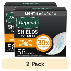 Depend Shields for Men, Light Absorbency Bladder Control Pads, One Size ...