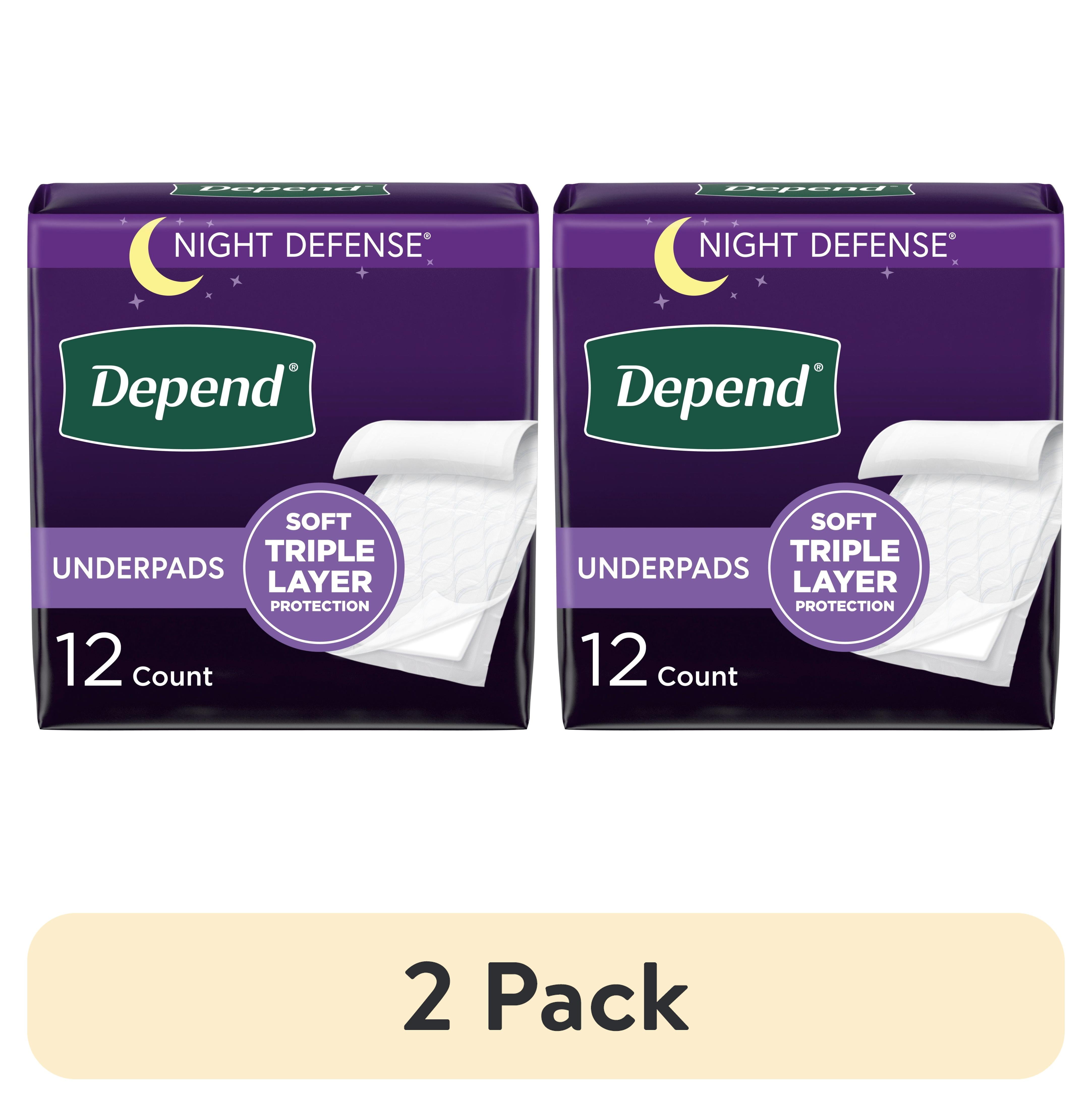 (2 pack) Depend Underpads, Disposable Incontinence Bed Pads for Adults ...