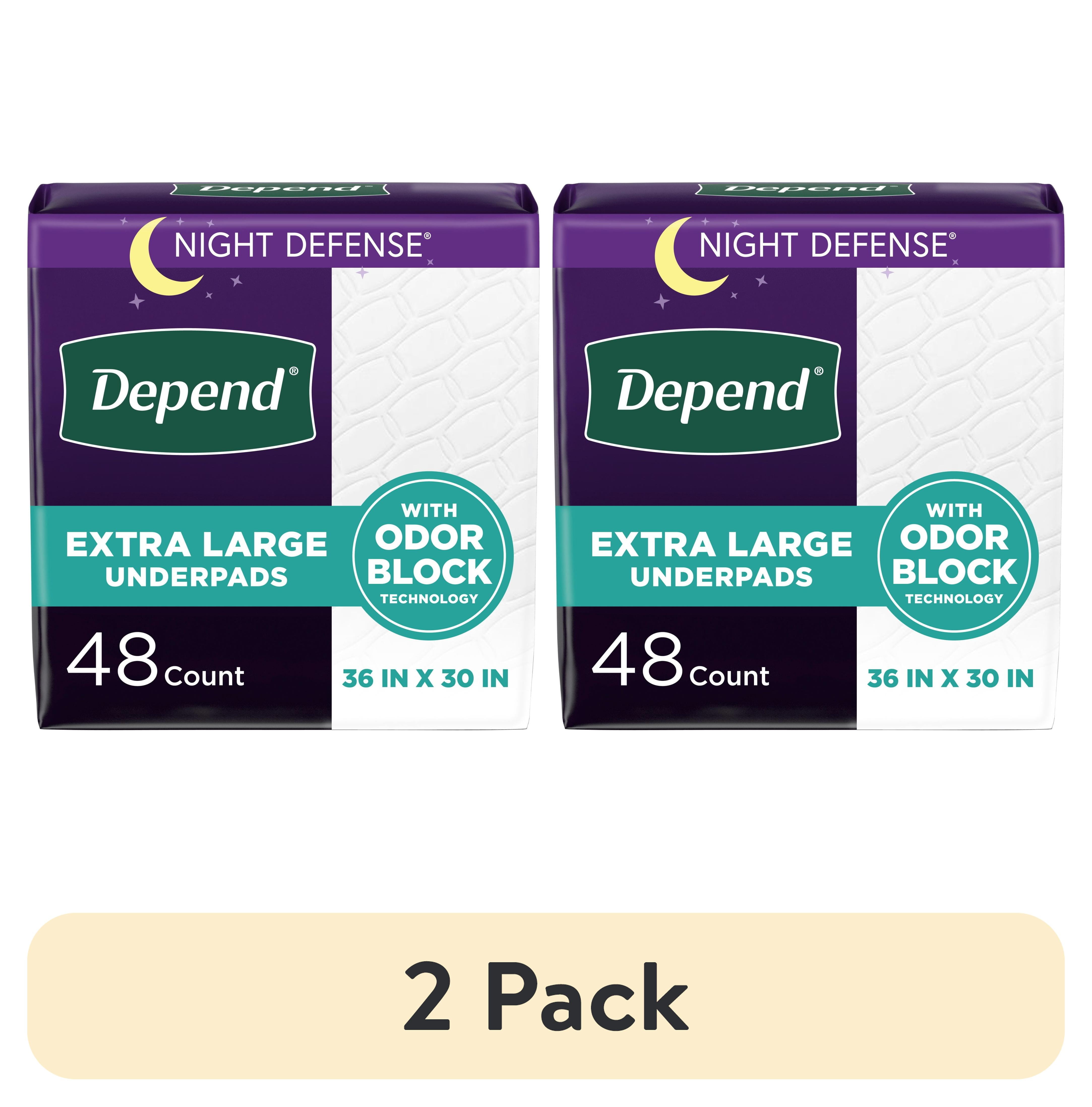 (2 pack) Depend Underpads XL, Disposable Incontinence Bed Pads for ...