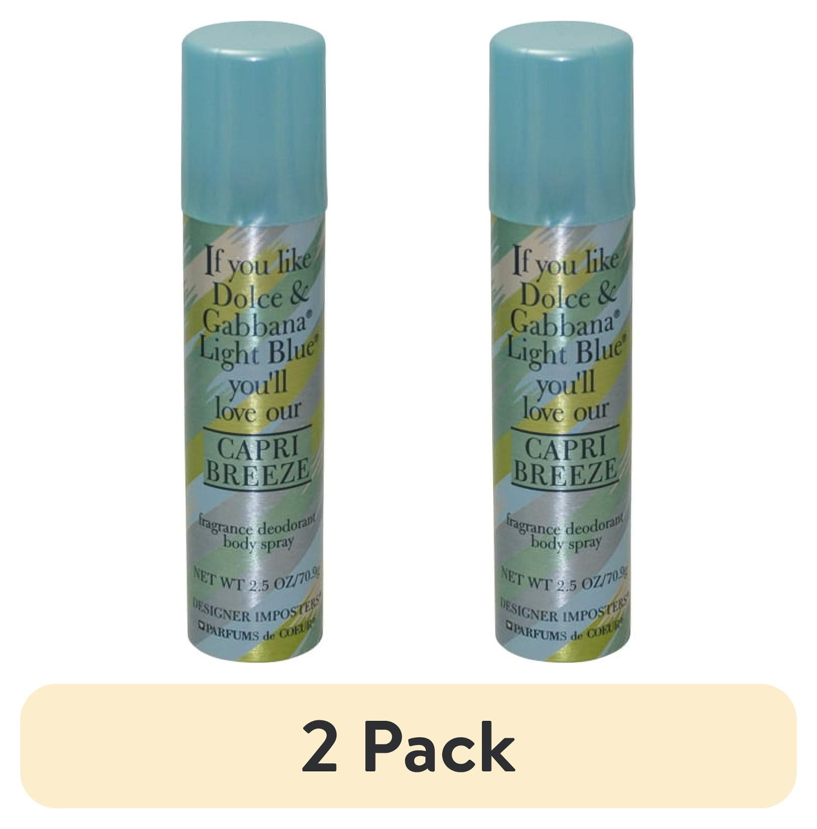 (2 pack) Designer Imposters Capri Breeze Body Spray for Women, 2.5 fl ...