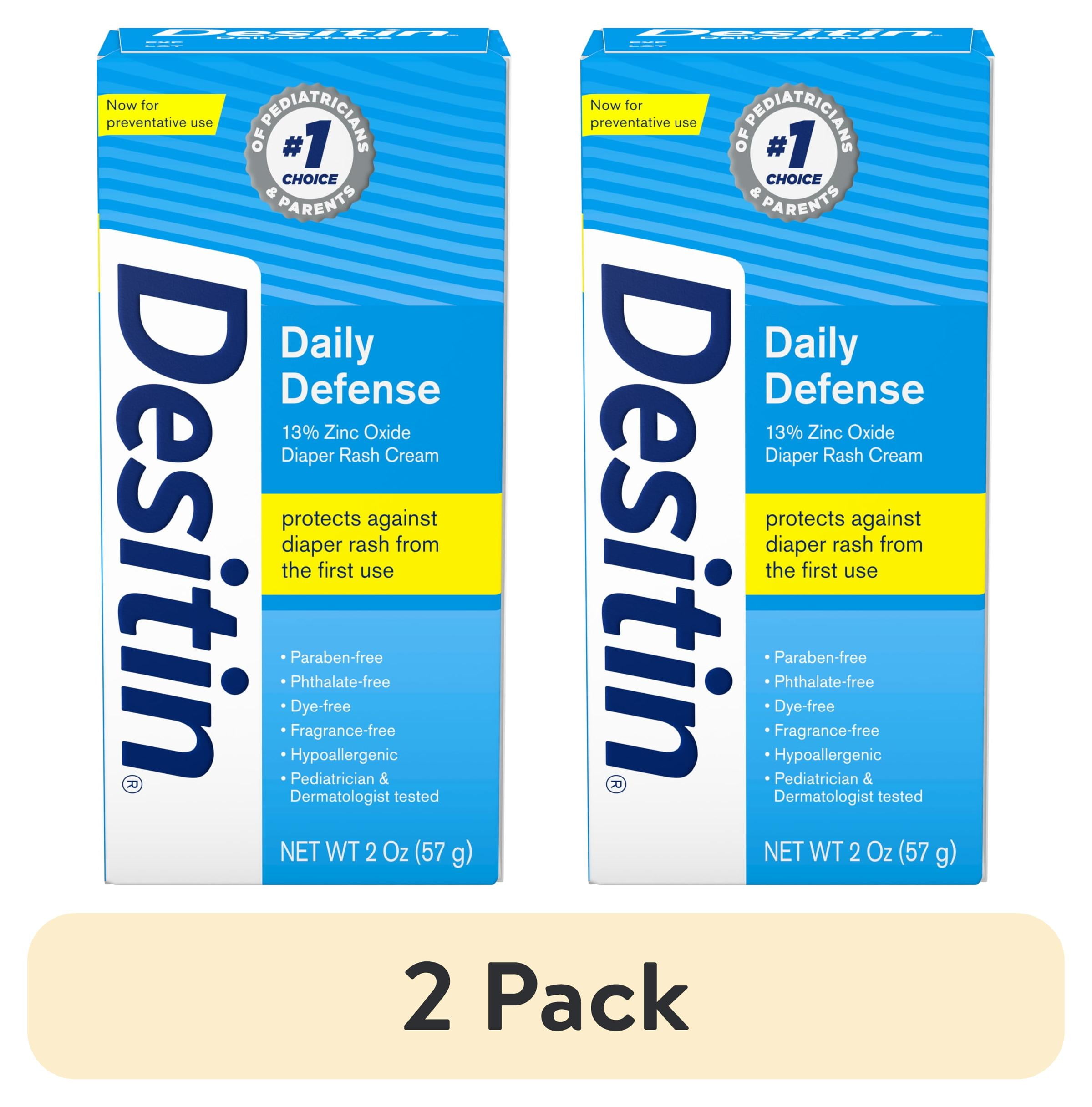 (2 pack) Desitin Daily Defense Baby Diaper Rash Cream, Travel Size, 2 ...