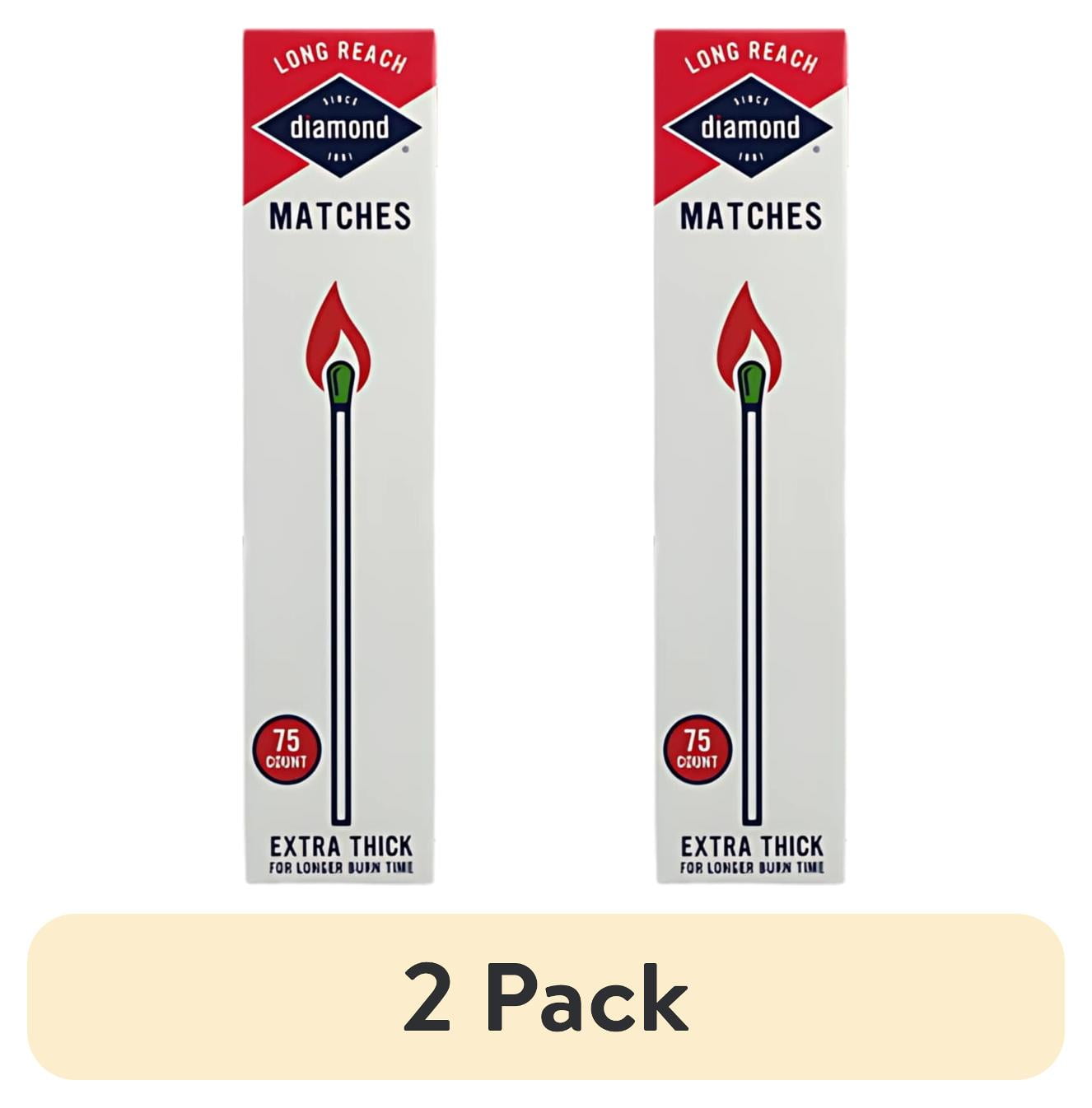 (2 pack) Diamond® Long Reach Matches, Large Strike On Box Matches, 75 ...