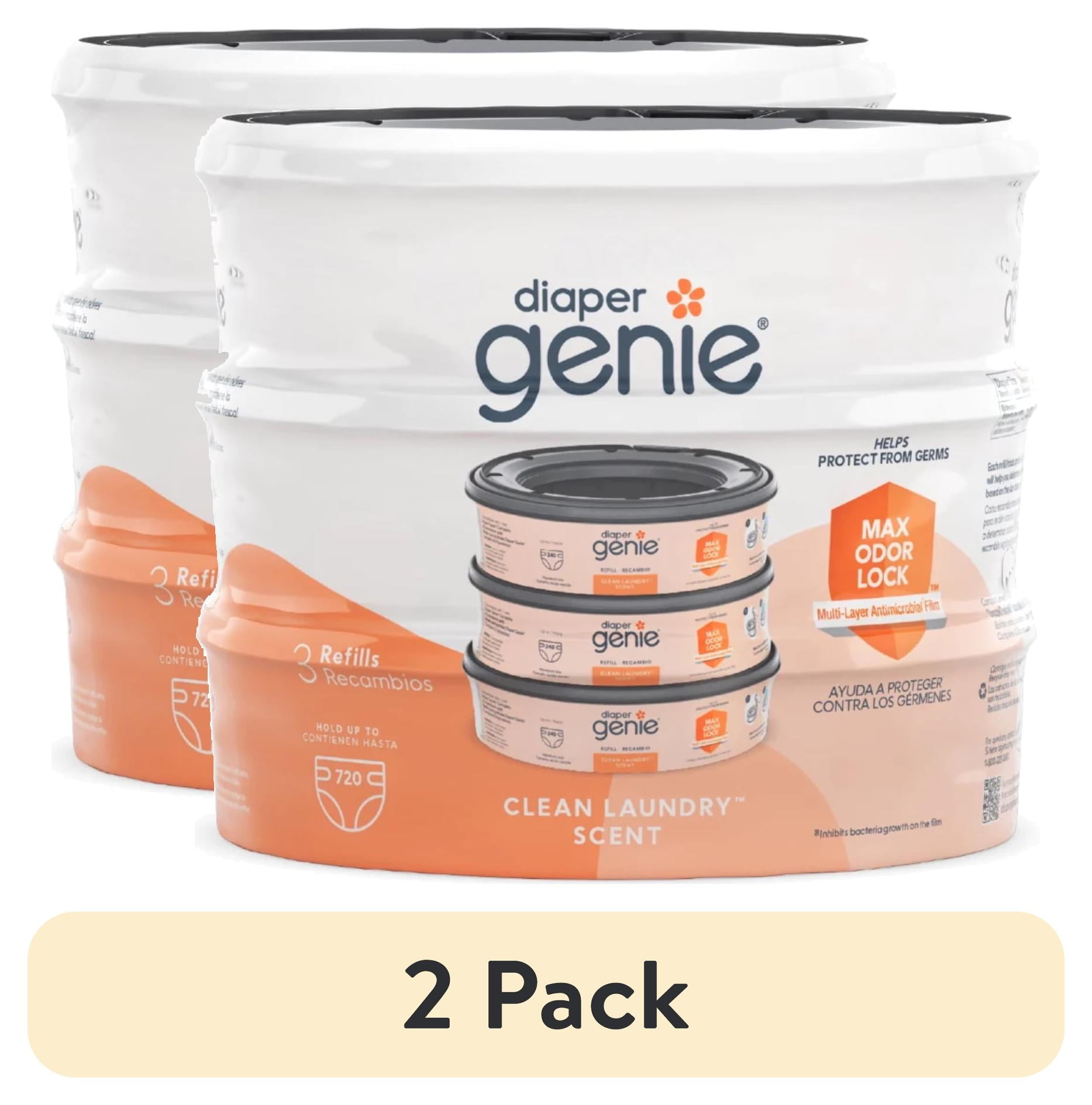 (2 pack) Diaper Genie Diaper Pail Round Refills,Clean Laundry Scent,3 ...