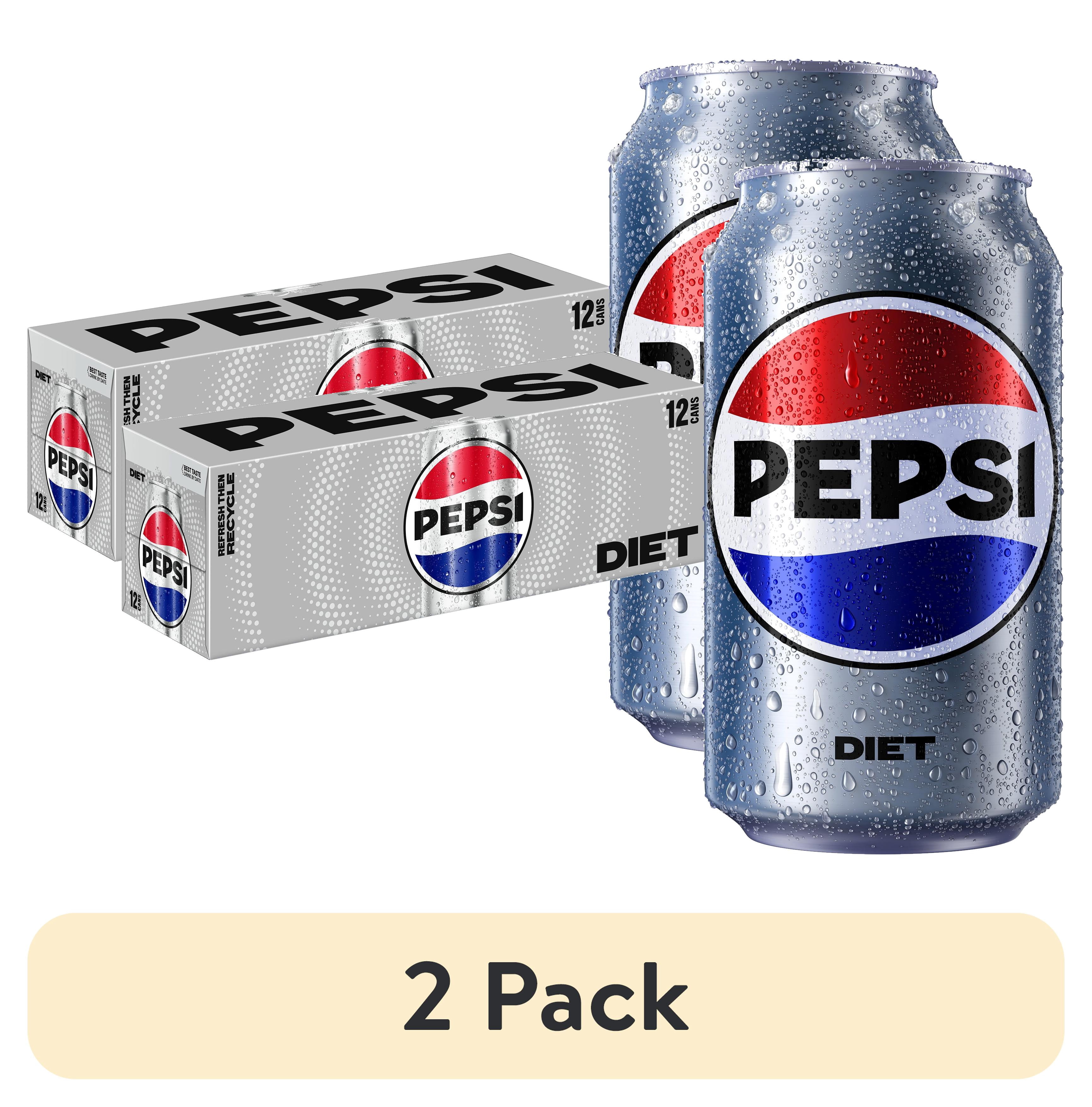 (2 pack) Diet Pepsi Cola Soda Pop, 12 fl oz, 12 Pack Cans - Walmart.com