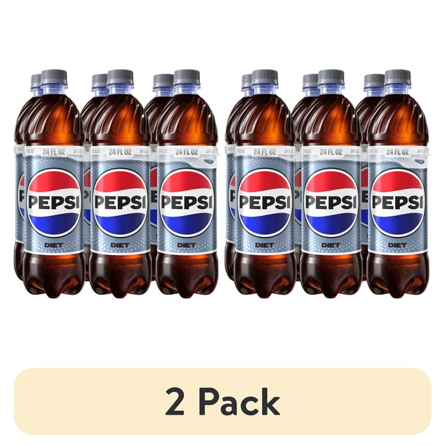 (2 pack) Diet Pepsi Cola Soda Pop, 24 fl oz, 6 Pack Bottles - Walmart.com