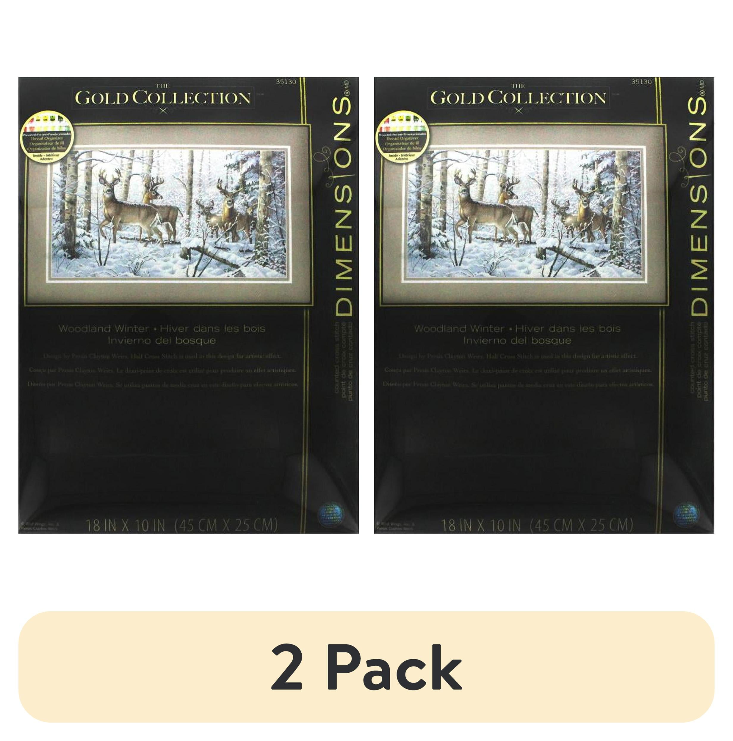(2 pack) Dimensions Cross Stitch Kit 18x10 Woodland Winter - Walmart.com