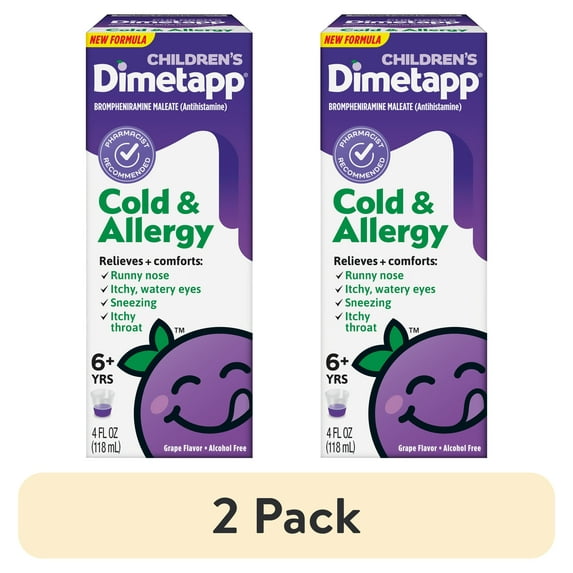 (2 pack) Dimetapp Childrens Cold & Allergy, 4oz - Walmart.com