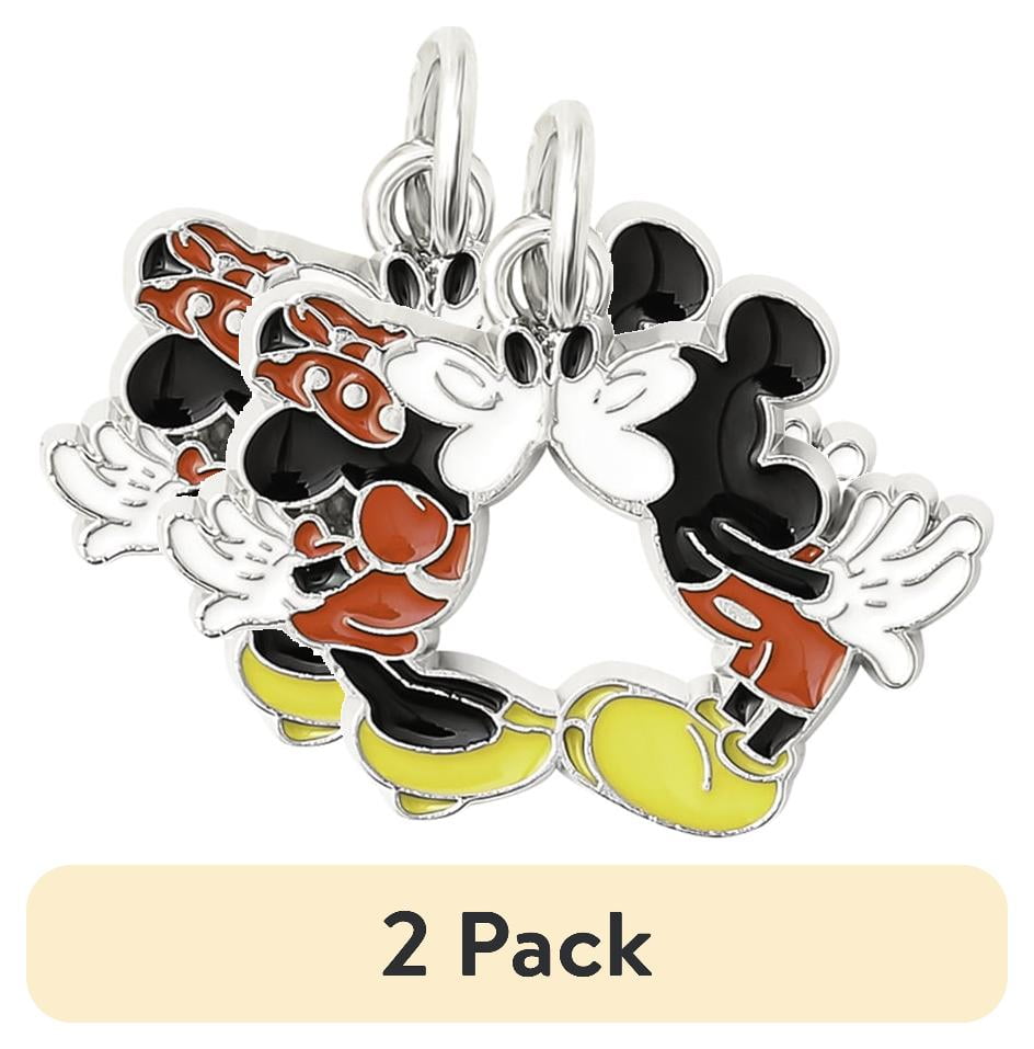 (2 pack) Disney- Mickey Mouse 4-Piece Love Charm Set, Base Metal with ...