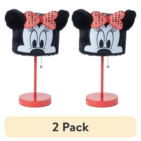 (2 pack) Disney Minnie Mouse 15" Plush Shade Stick Lamp - Walmart.com