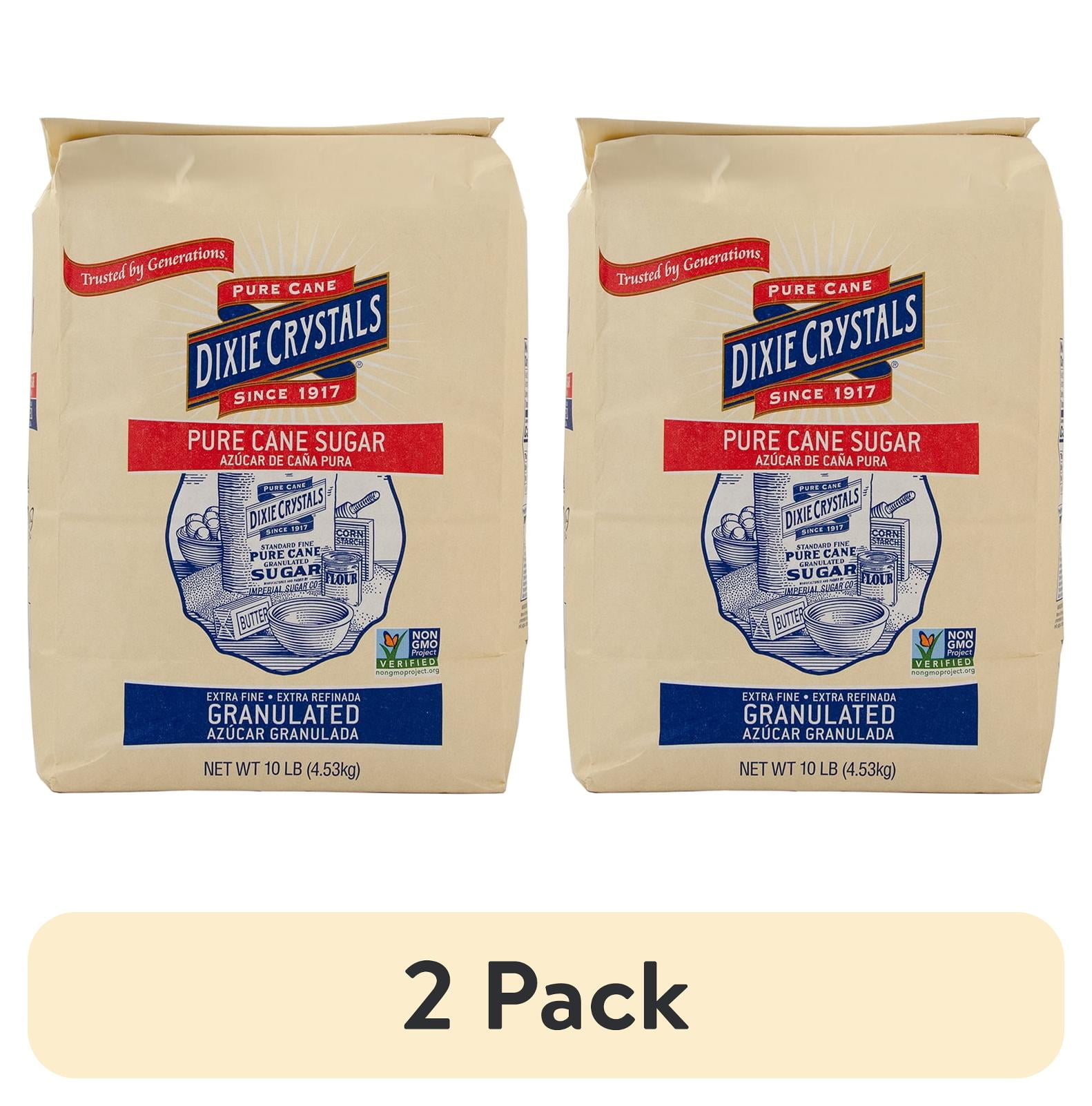 (2 pack) Dixie Crystals Pure Cane Sugar, 10 lb - Walmart.com