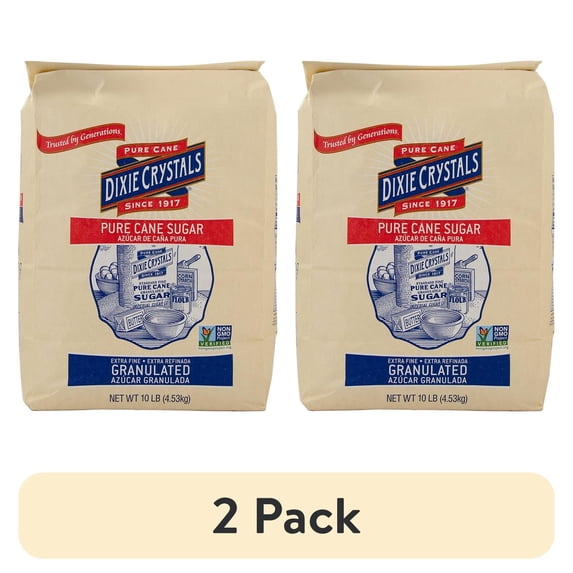 (2 pack) Dixie Crystals Pure Cane Sugar, 10 lb - Walmart.com