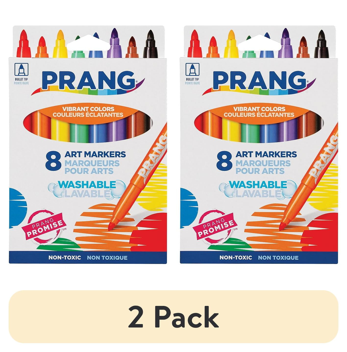 (2 pack) Prang Bullet Tip Washable Master Pack Art Markers Broad Marker ...