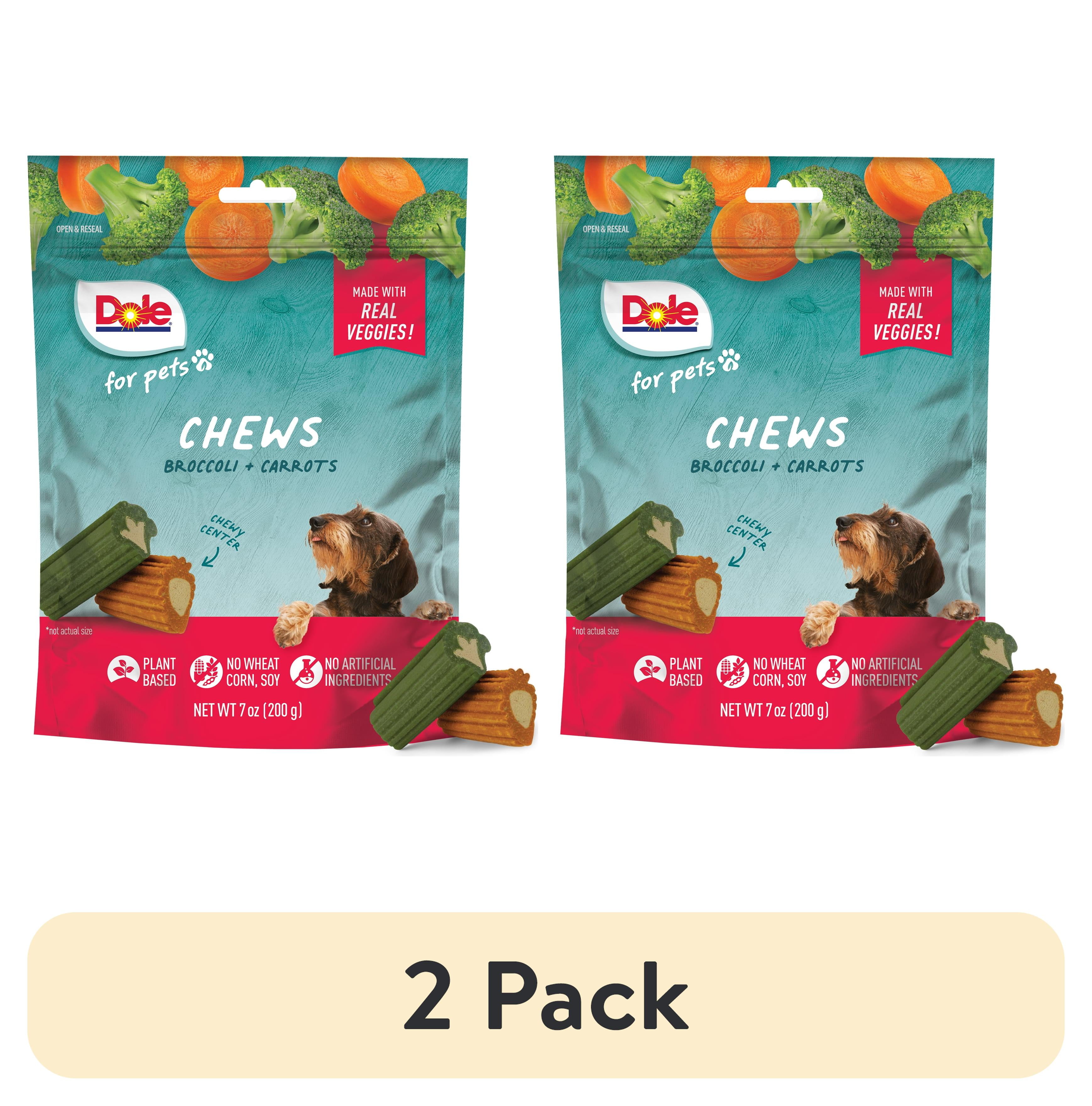 (2 pack) Dole Dog Chew Treats, Broccoli & Carrot Flavors, No Wheat ...
