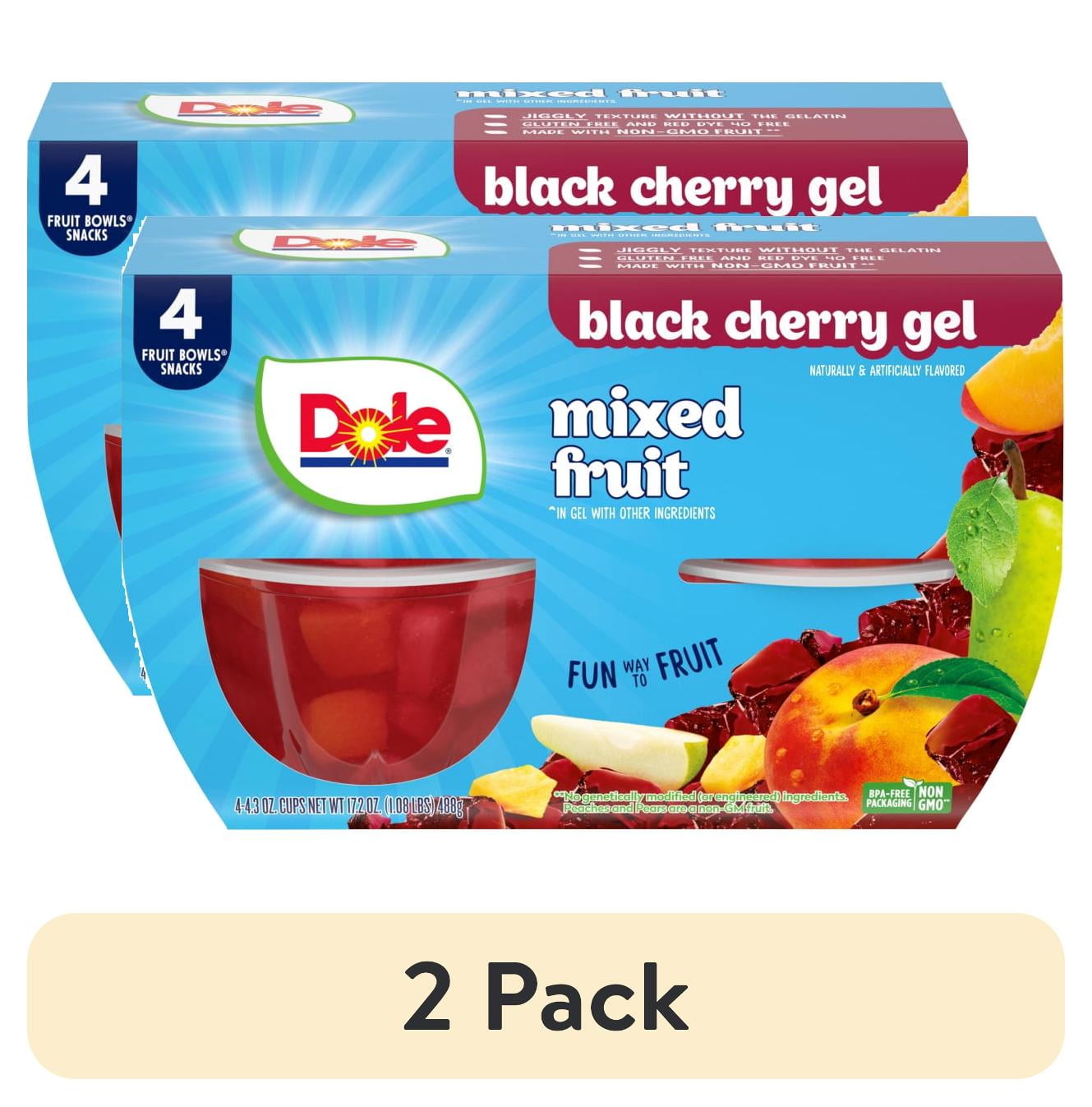 (2 pack) Dole Fruit Bowls Mixed Fruit in Black Cherry Gel, 4.3 oz Cups ...