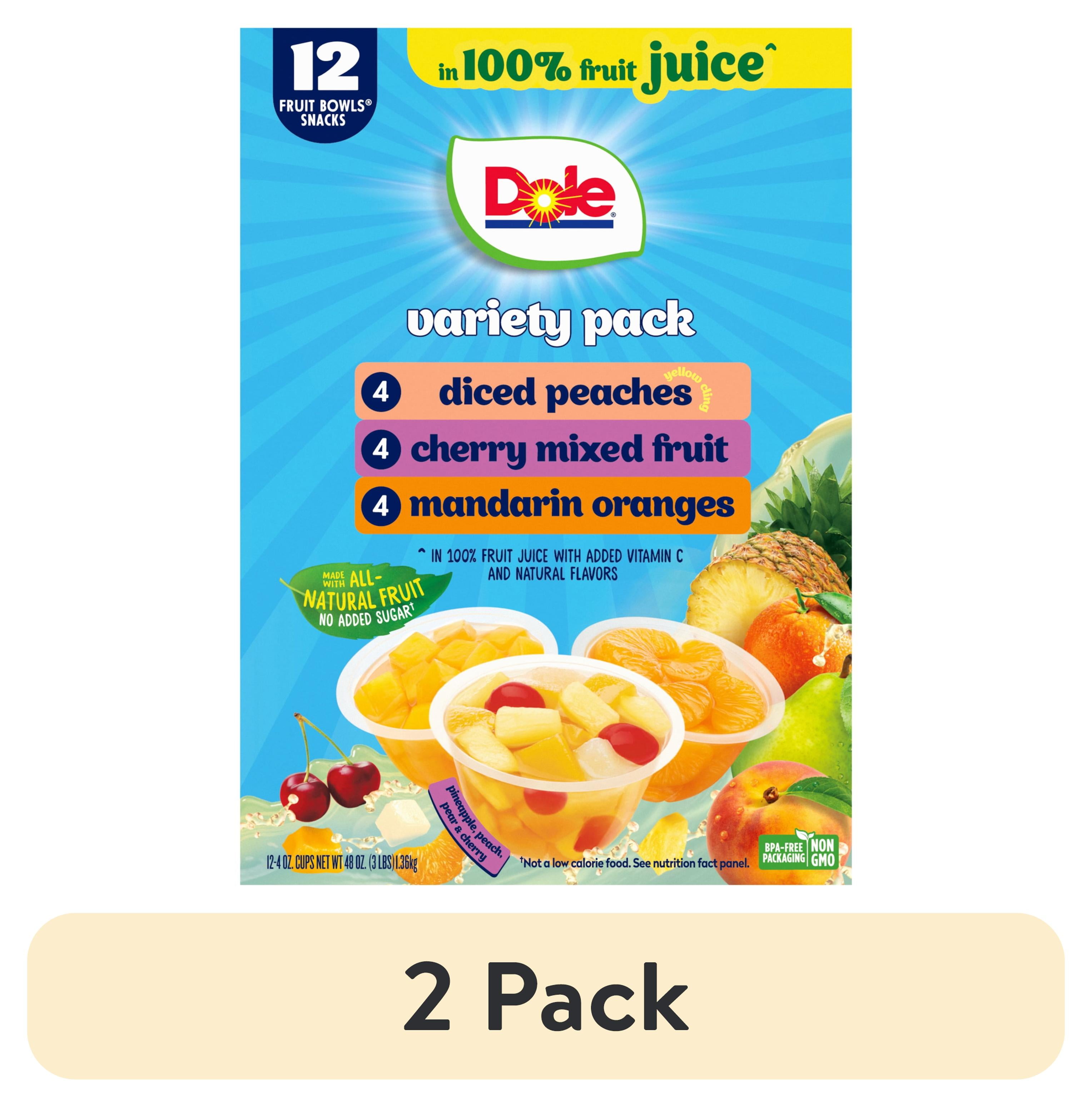 (2 pack) Dole Fruit Bowls Peaches, Mandarin Oranges, Cherry Mixed Fruit ...