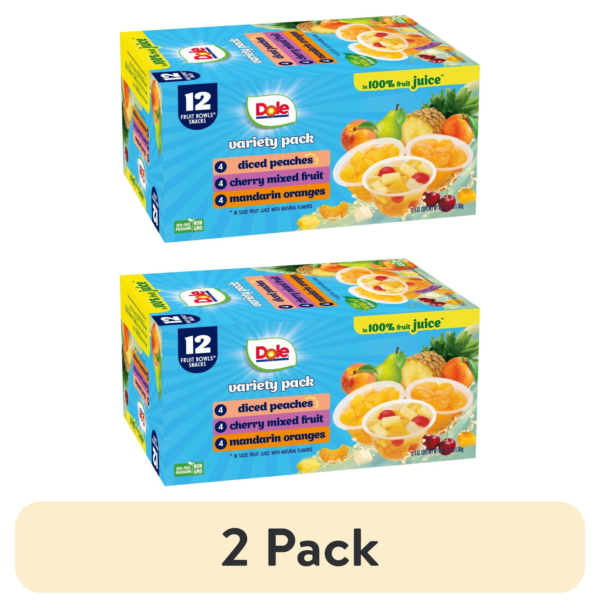 (2 pack) Dole Fruit Bowls Peaches, Mandarin Oranges, Cherry Mixed Fruit ...