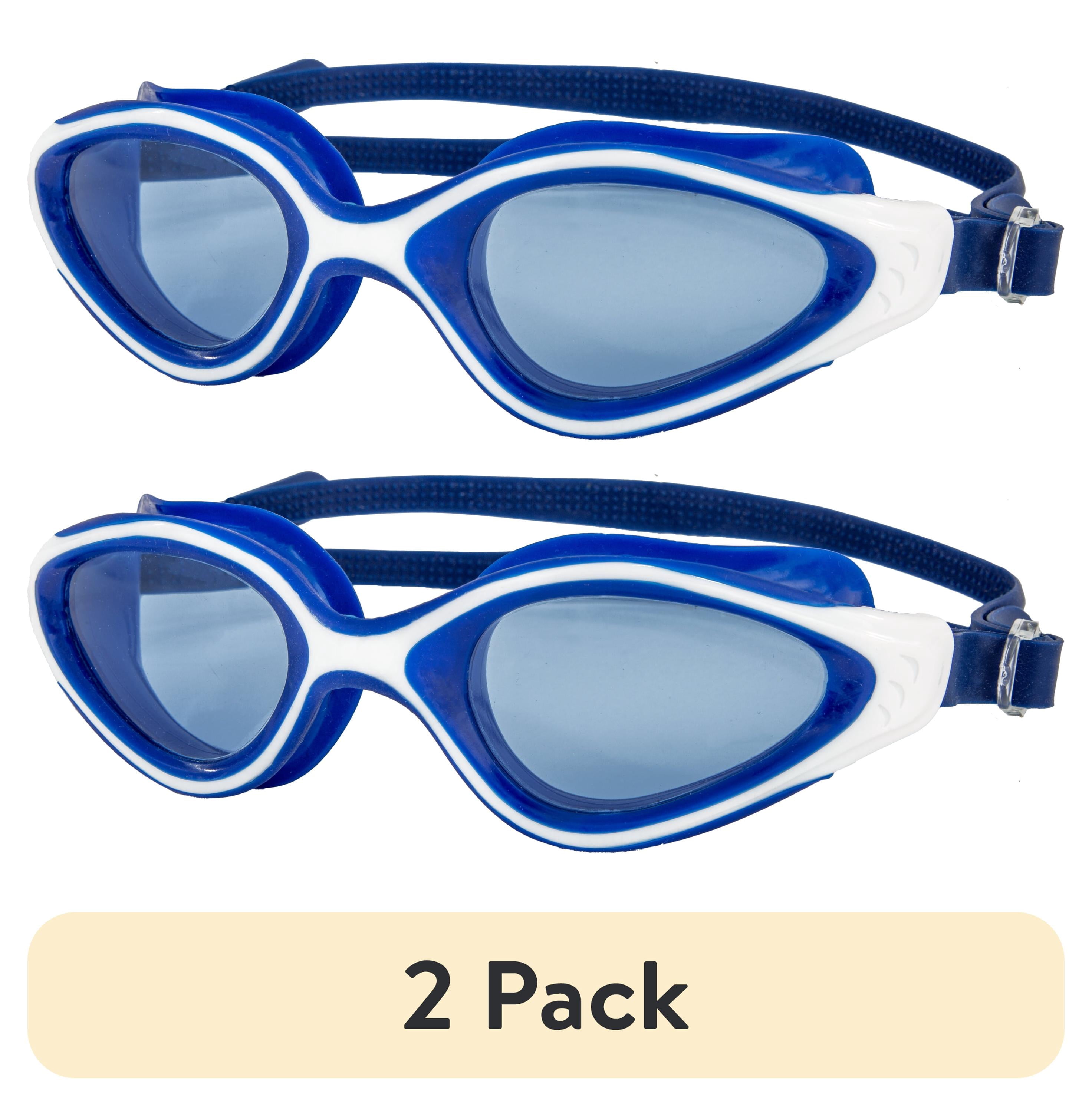 (2 pack) Aqua Dolfino Performa Latex-Free Swim Sport Goggle for Adults ...