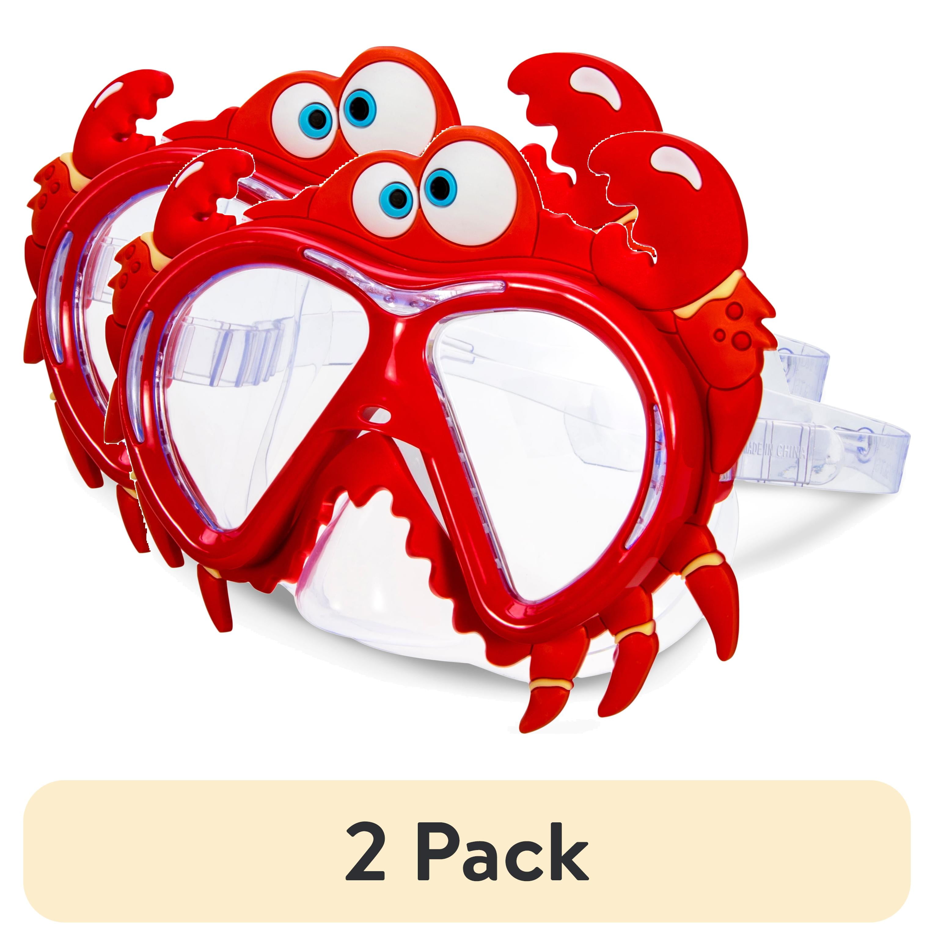 (2 pack) Dolfino Red Crabby Swim Goggle Mask, Unisex - Walmart.com