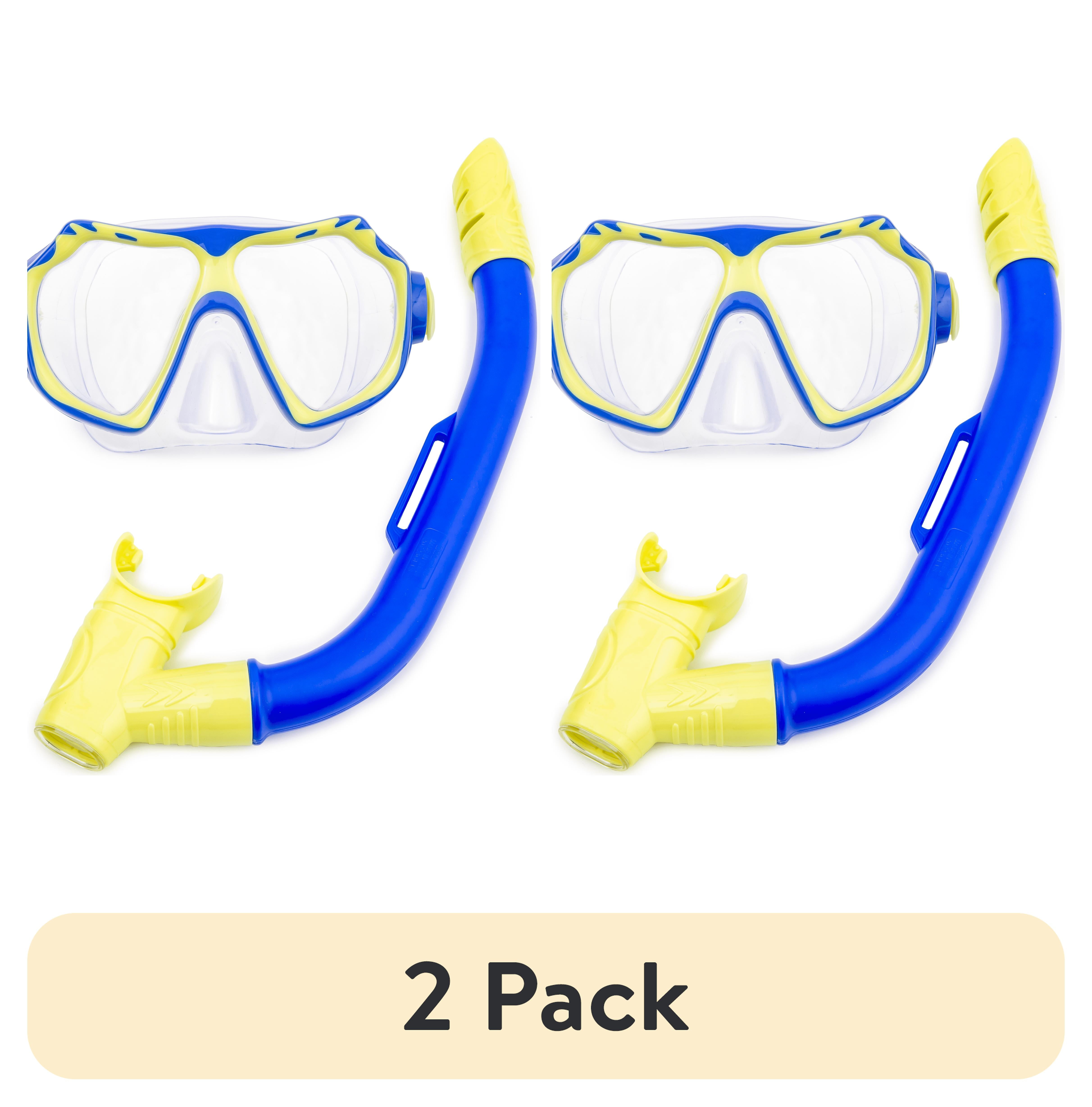 (2 pack) Aqua Dolfino Youth Mask and Snorkel Set for Children 6+, Blue ...