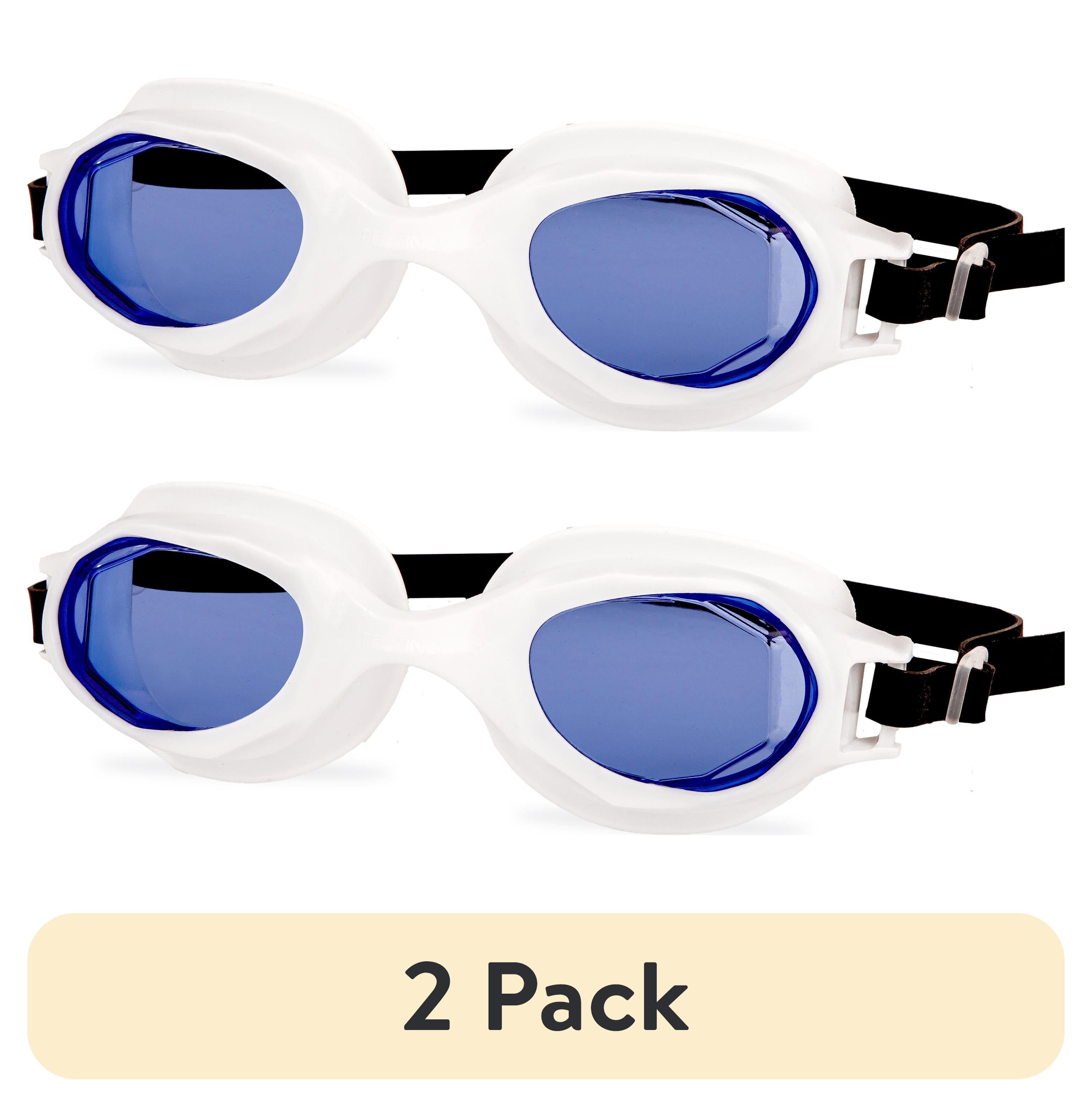 (2 pack) Dolfino Youth Wide View Tinted Swim Goggle for Children, Blue ...