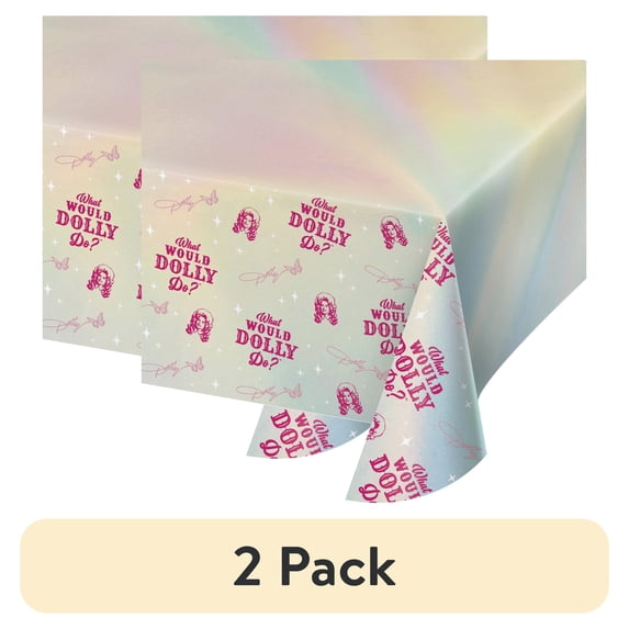 Dolly Parton Iridescent Foil Tablecloth 54 x 84 in 2 Pack Disposable ...