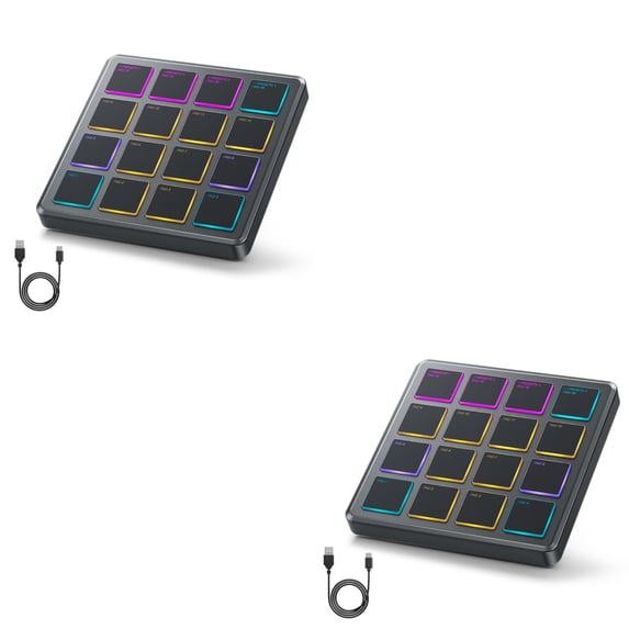 (2 pack) Donner MIDI Controller Pad Beat Maker Machine, Portable Drum ...