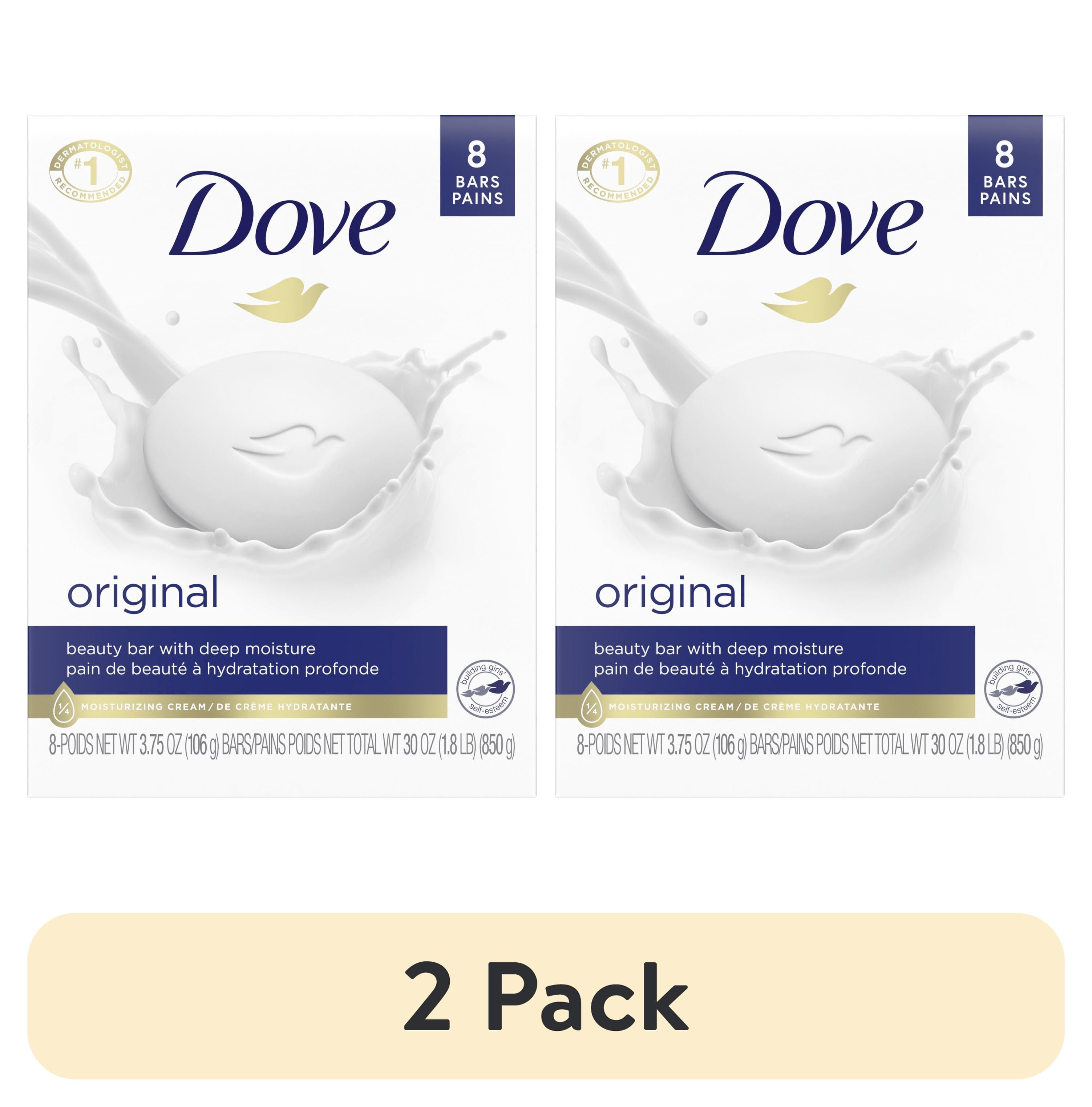 (2 pack) Dove Original Deep Moisturizing Beauty Bar Soap, Unscented, 3. ...