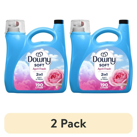 (2 pack) Downy Liquid Laundry Fabric Softener and Conditioner, April Fresh Scent, 140 fl oz, 190 ...