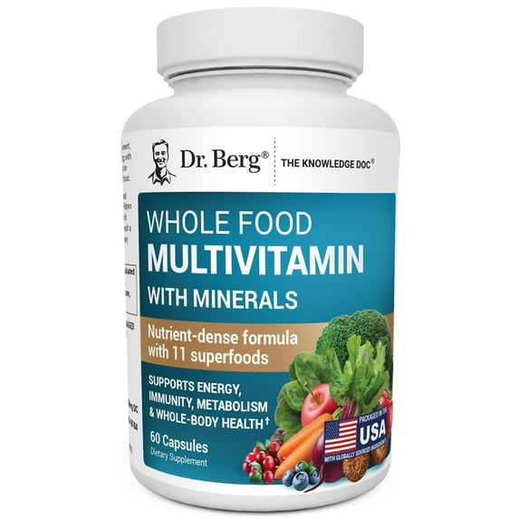 (2 pack) Dr. Berg Whole Food Multivitamin with Minerals for Men and Women, 60 Capsules - Walmart.com