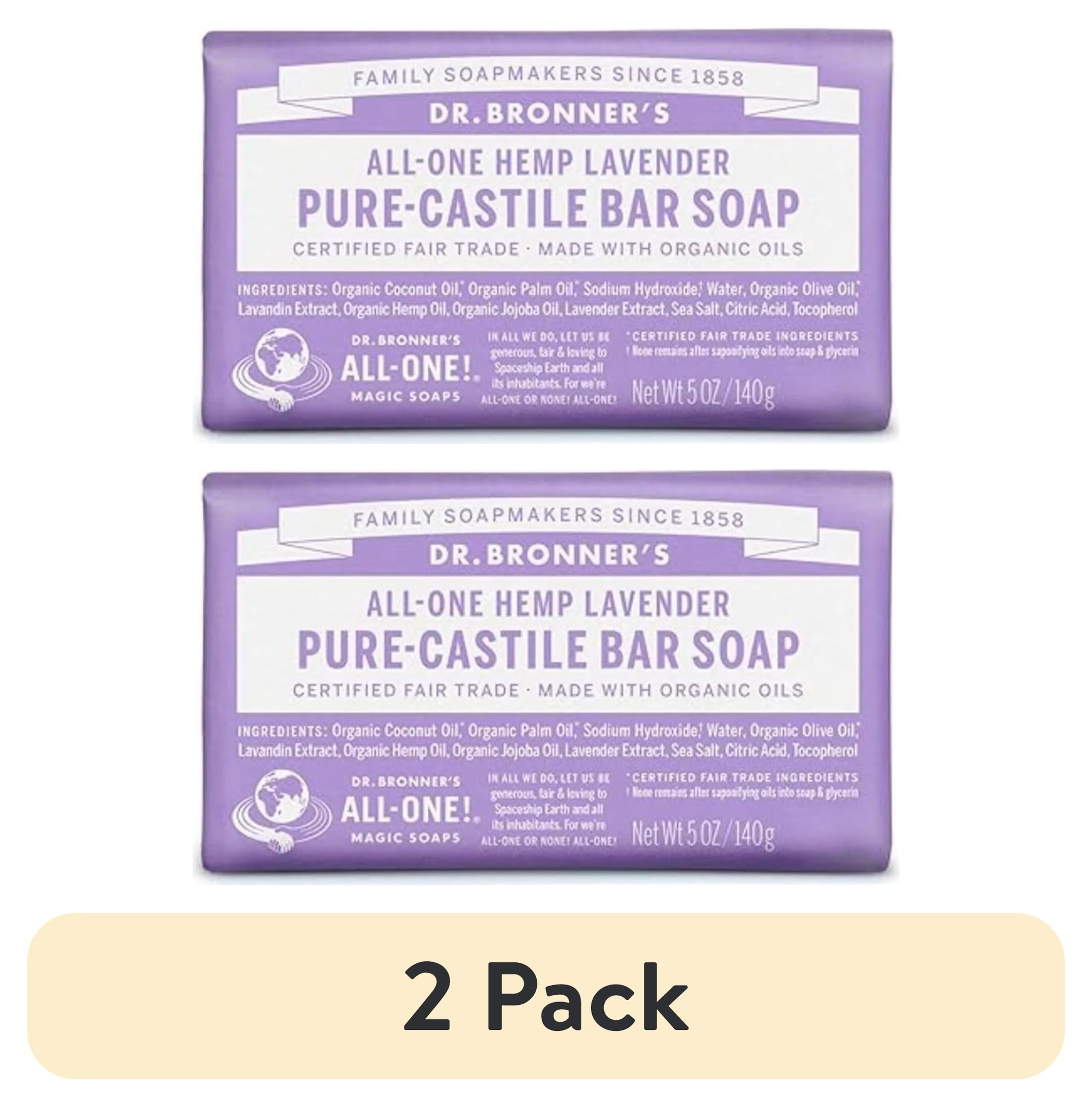 (2 pack) Dr. Bronner's Magic Bar Soap – Lavender - Pure-Castile Soap ...