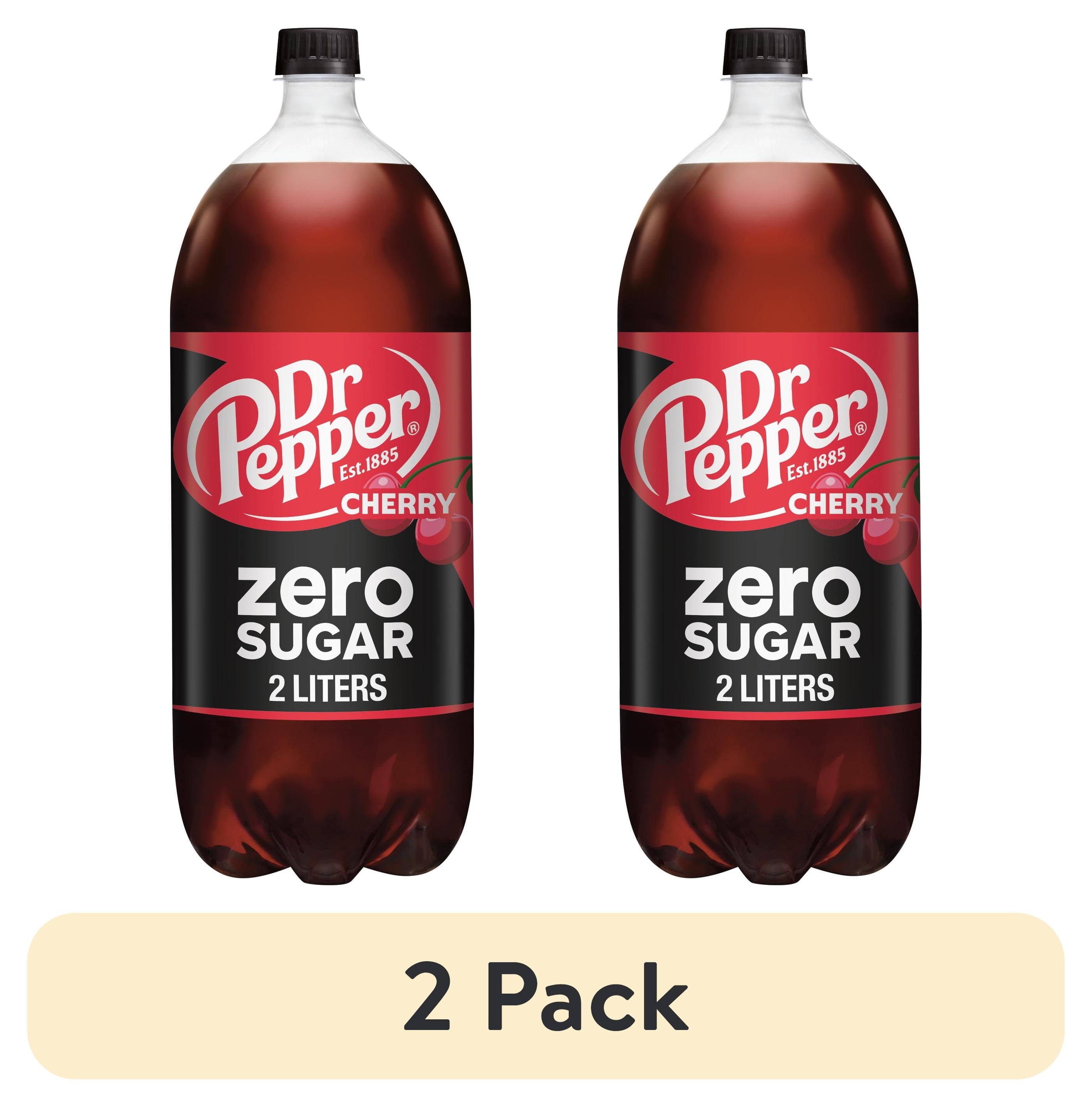 (2 pack) Dr Pepper Zero Sugar Cherry Cola Soda Pop, 2 L, Bottle ...